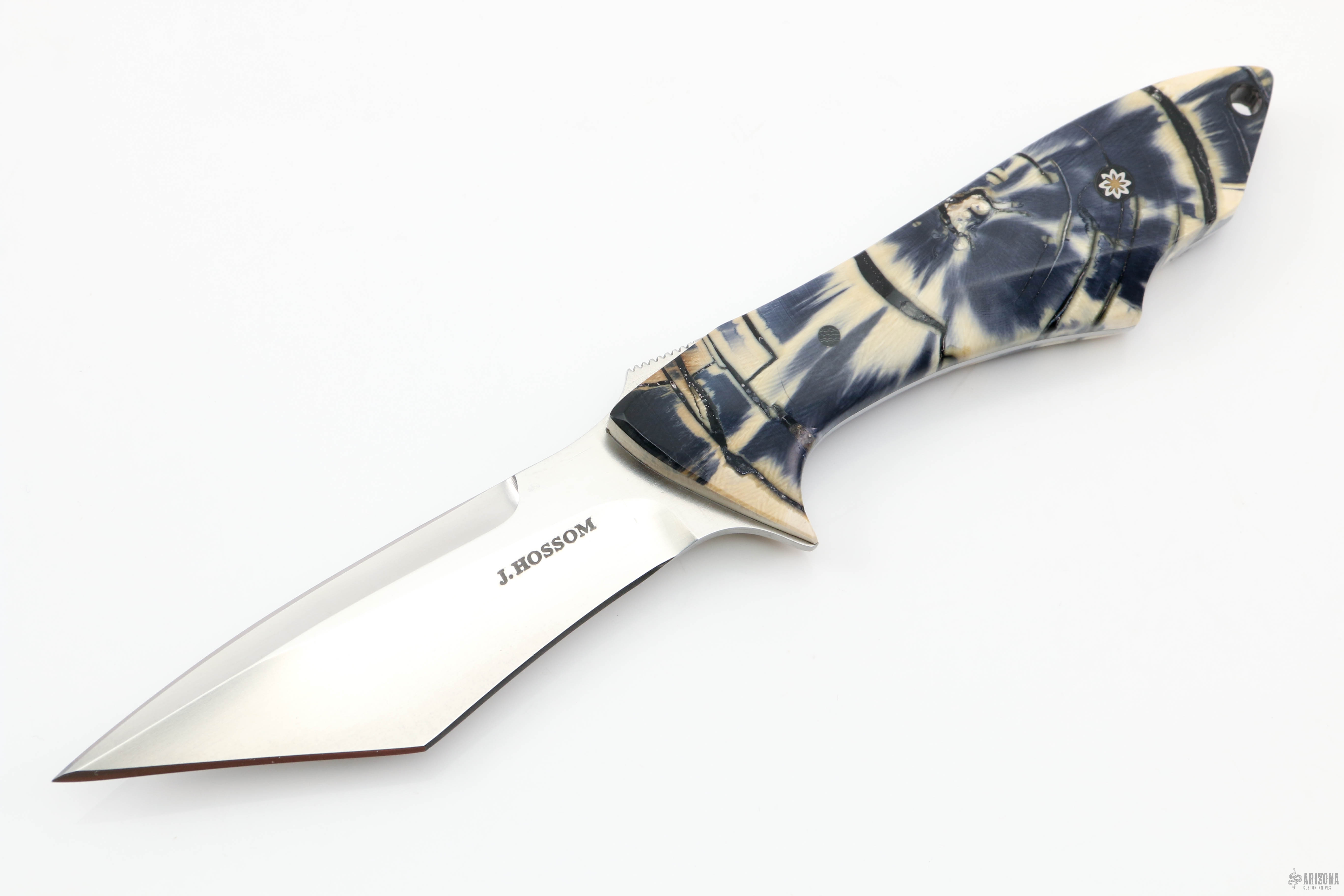 Au Eli - Cross Cut Mammoth Ivory - Arizona Custom Knives