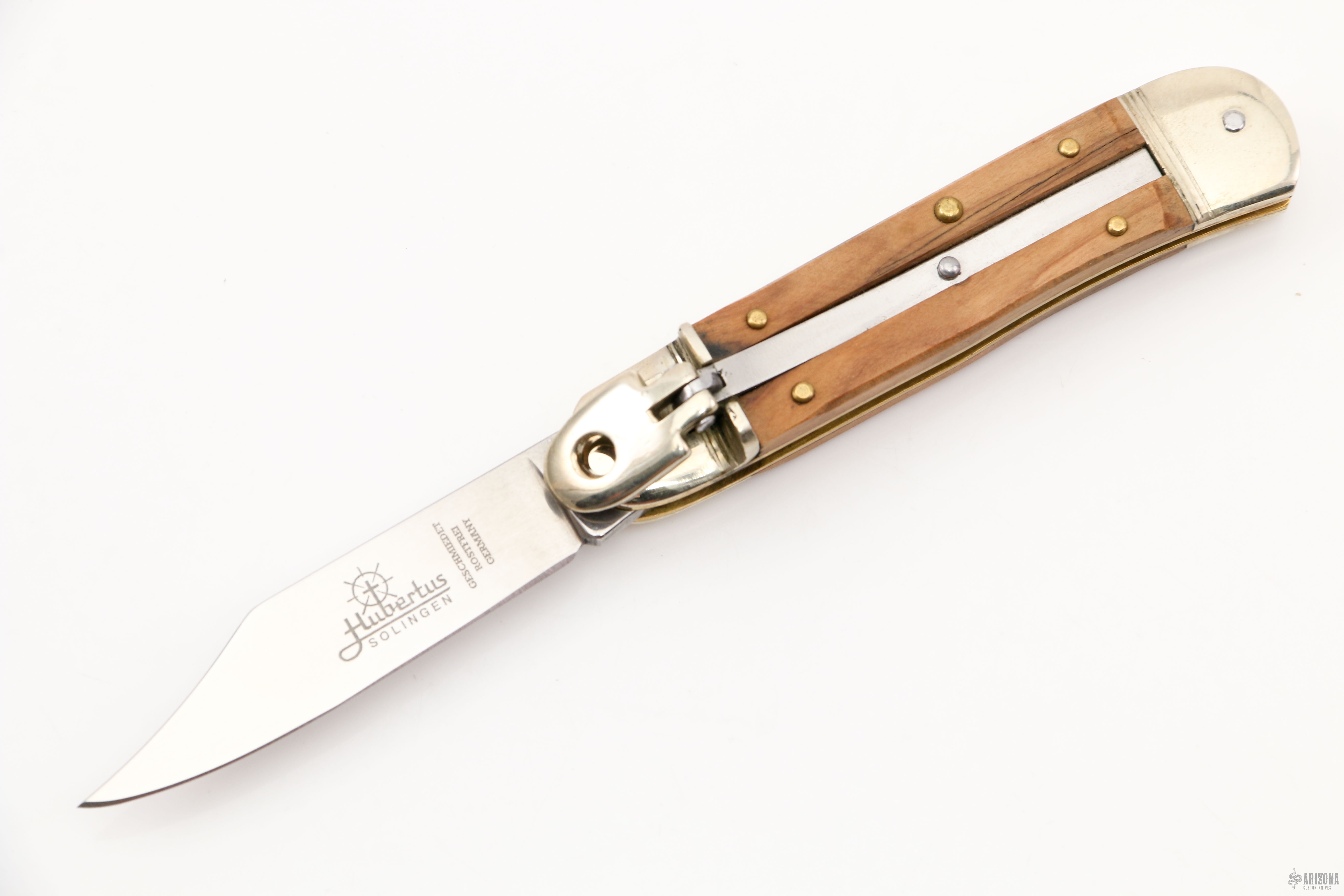 Springer Olivewood Leverlock - Arizona Custom Knives