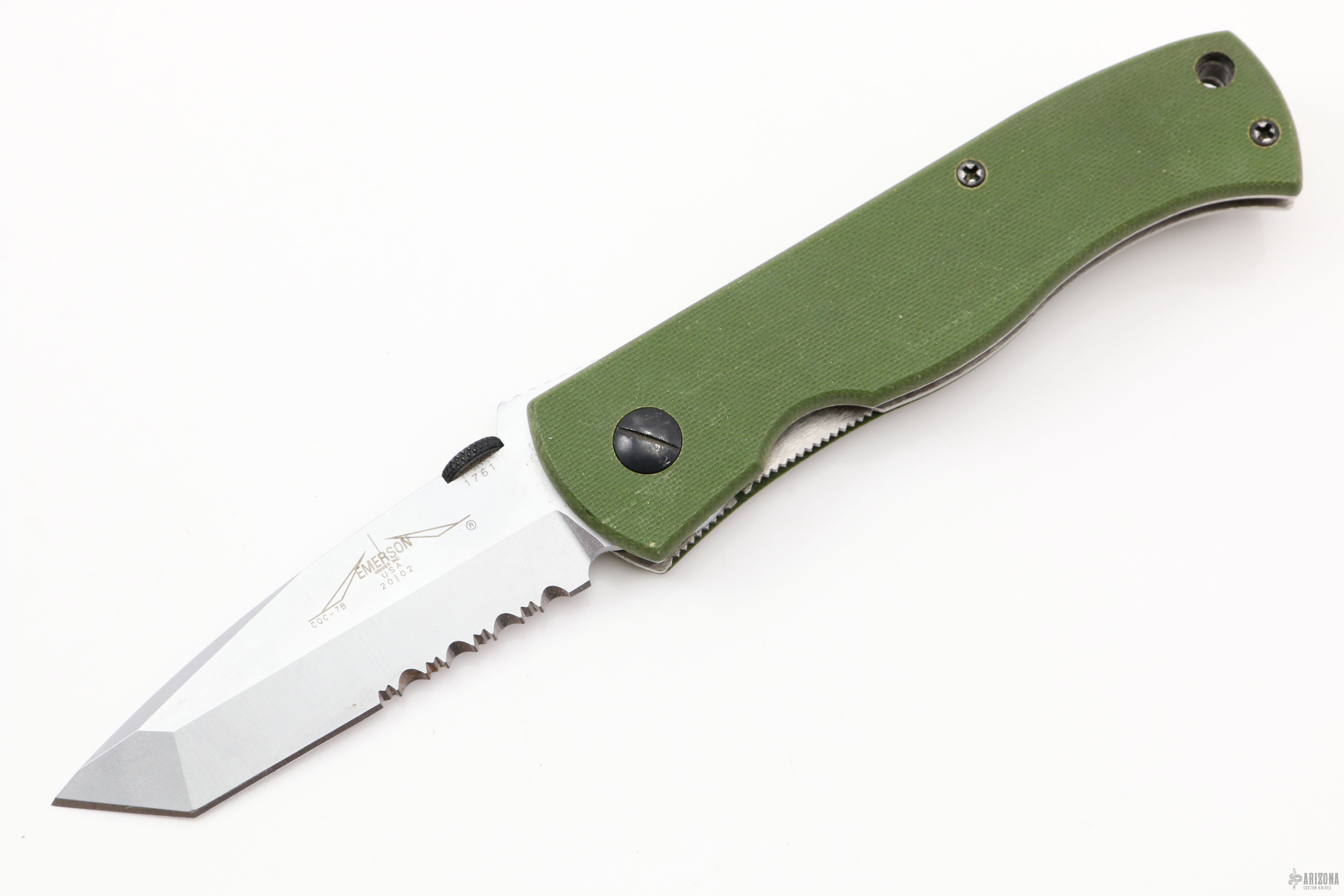 Mini CQC-7B SFS - Green G-10 - Arizona Custom Knives