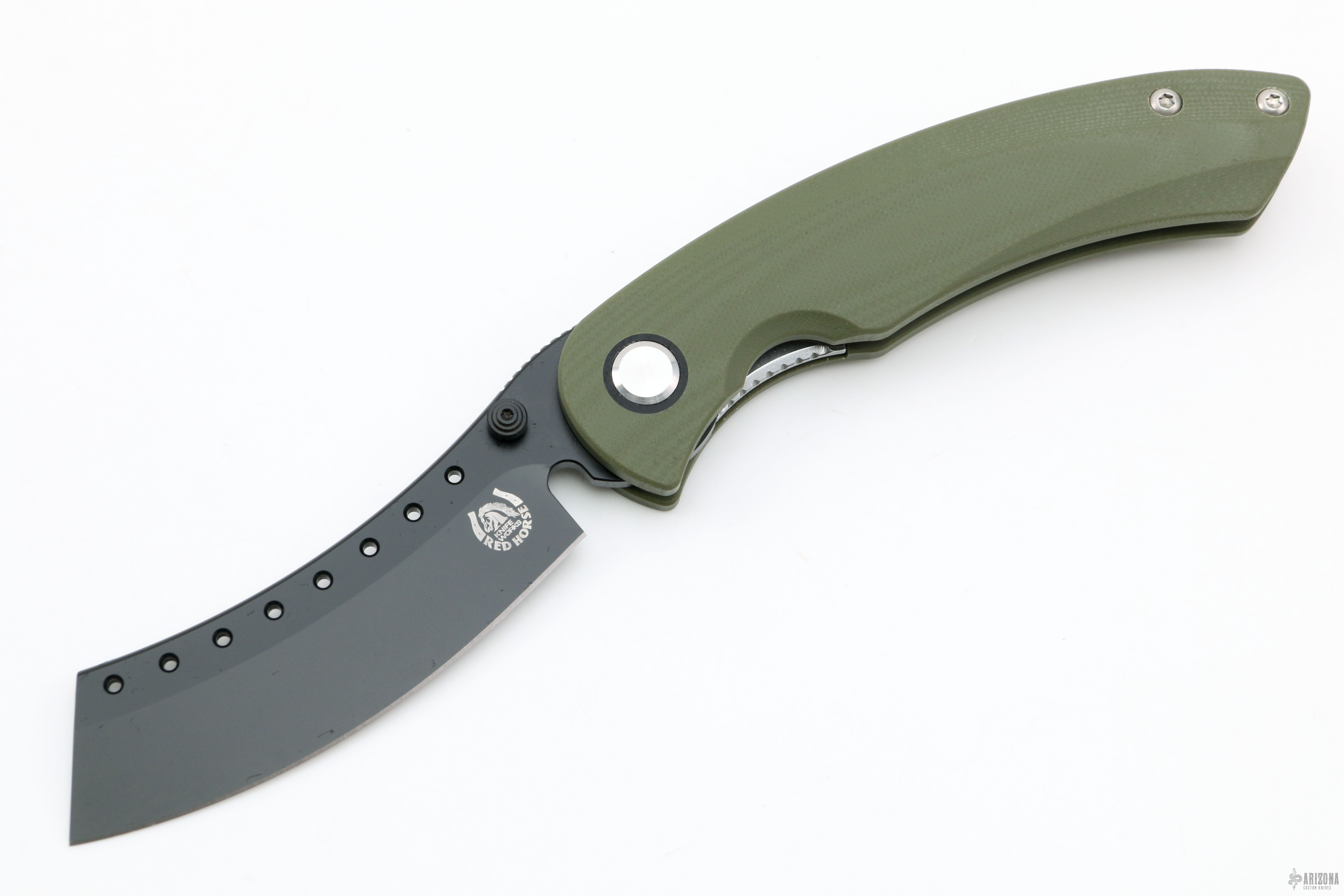 Hell Razor P - PVD and Green G-10 - Arizona Custom Knives