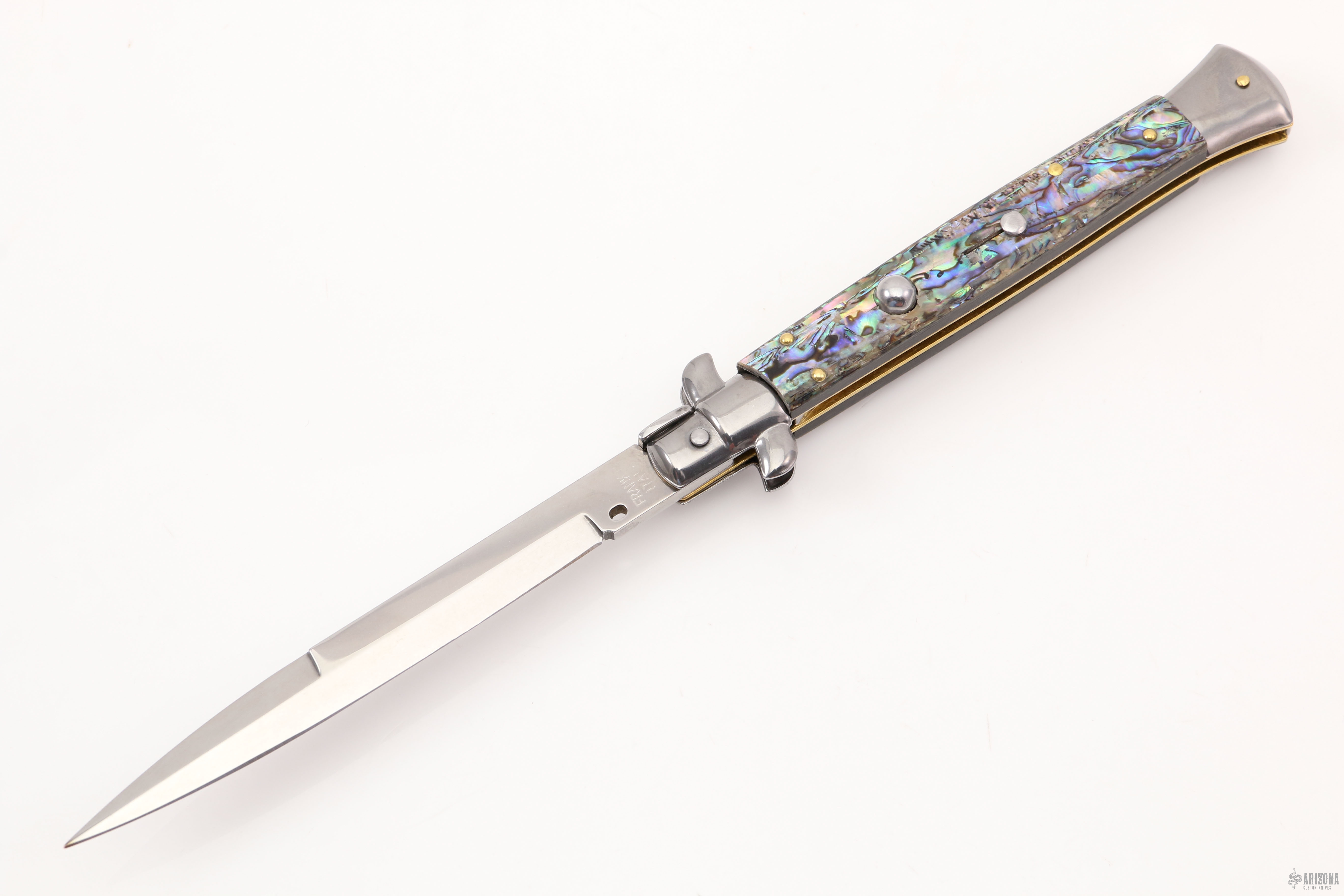 11" Swivel Bolster Auto - Abalone - Arizona Custom Knives