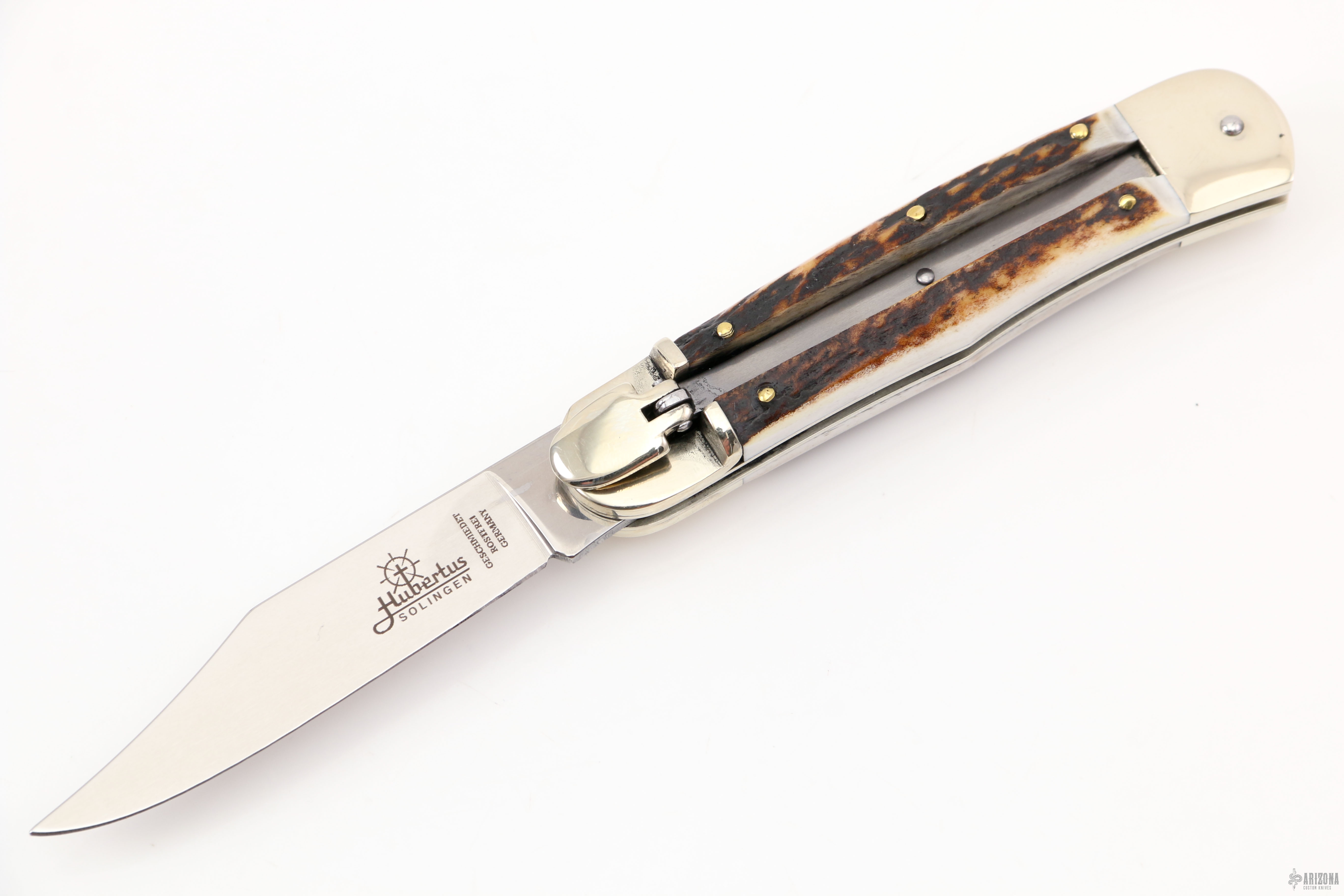 Springer Leverlock - Stag - Arizona Custom Knives