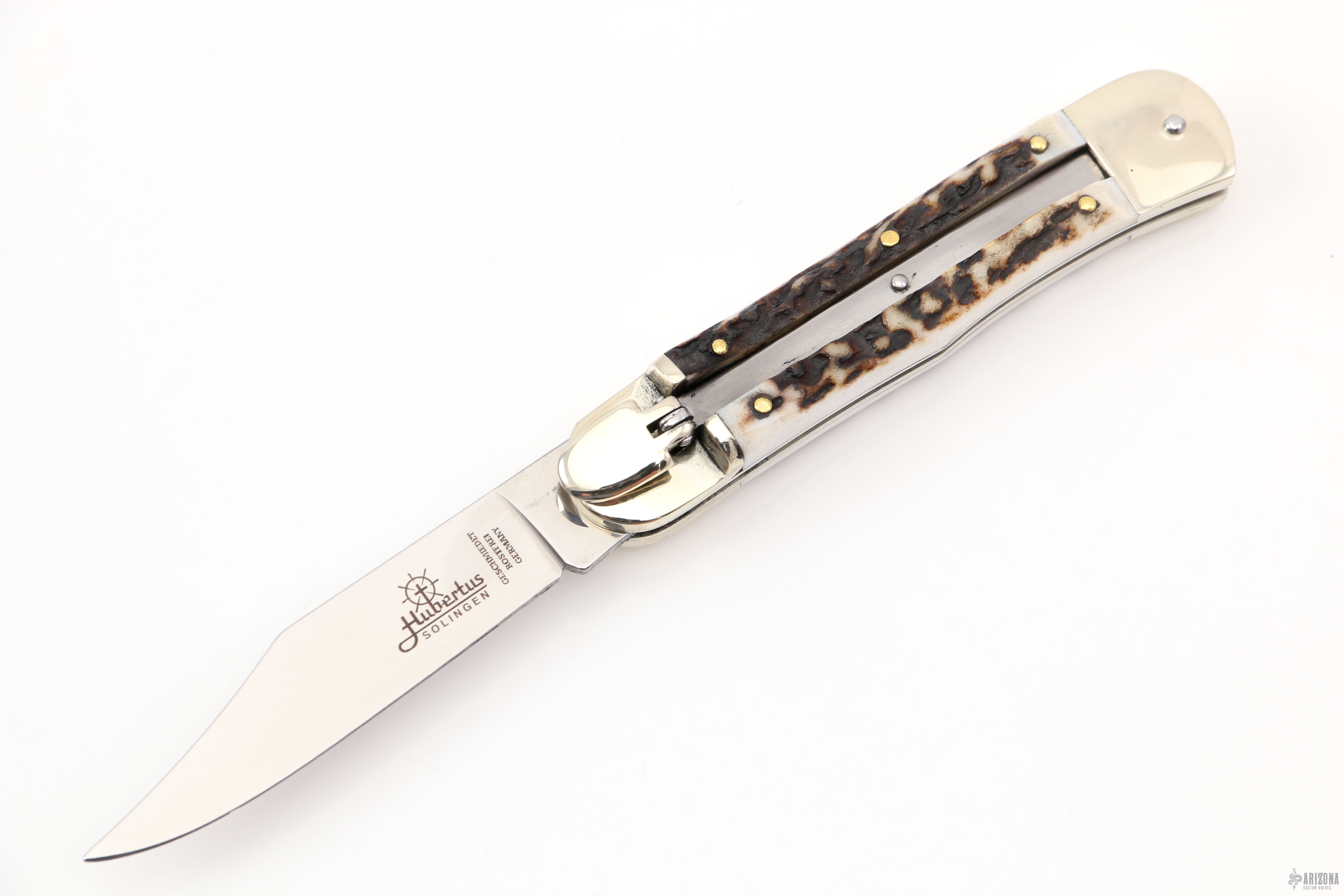 Springer Leverlock - Stag - Arizona Custom Knives