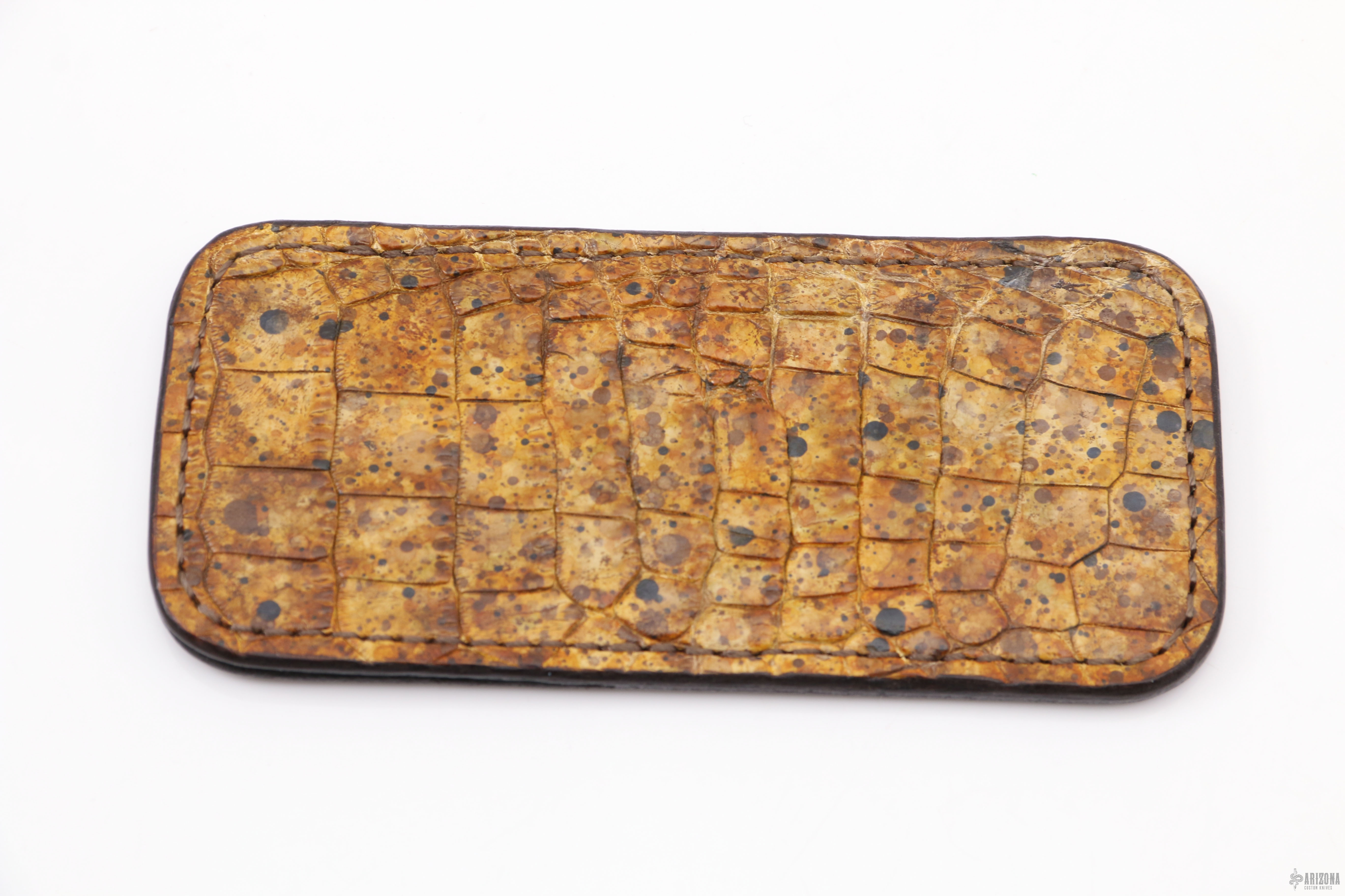 Leather Slip Sheath - Hand Dyed Alligator - Arizona Custom Knives