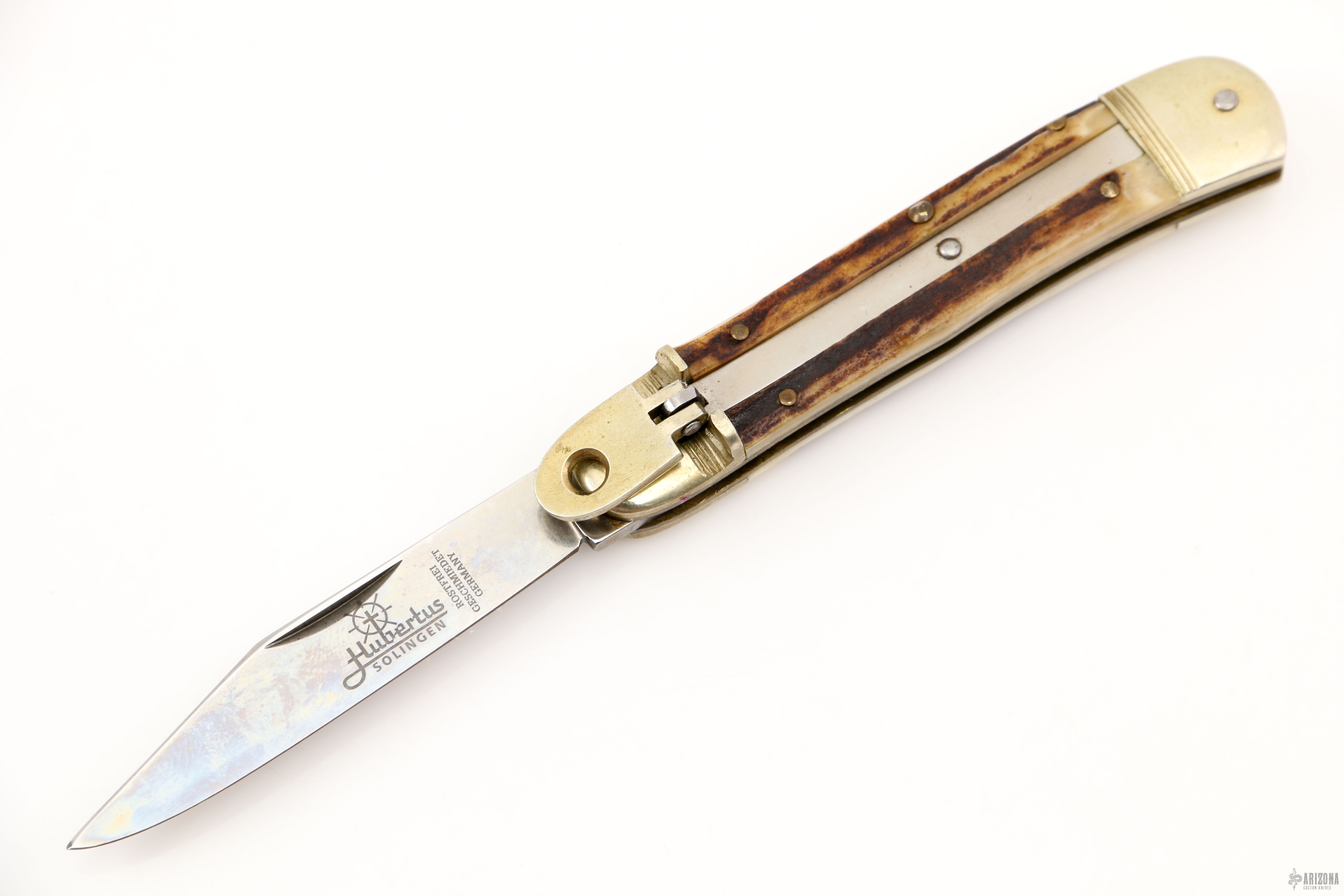Springer Leverlock - Stag - Arizona Custom Knives