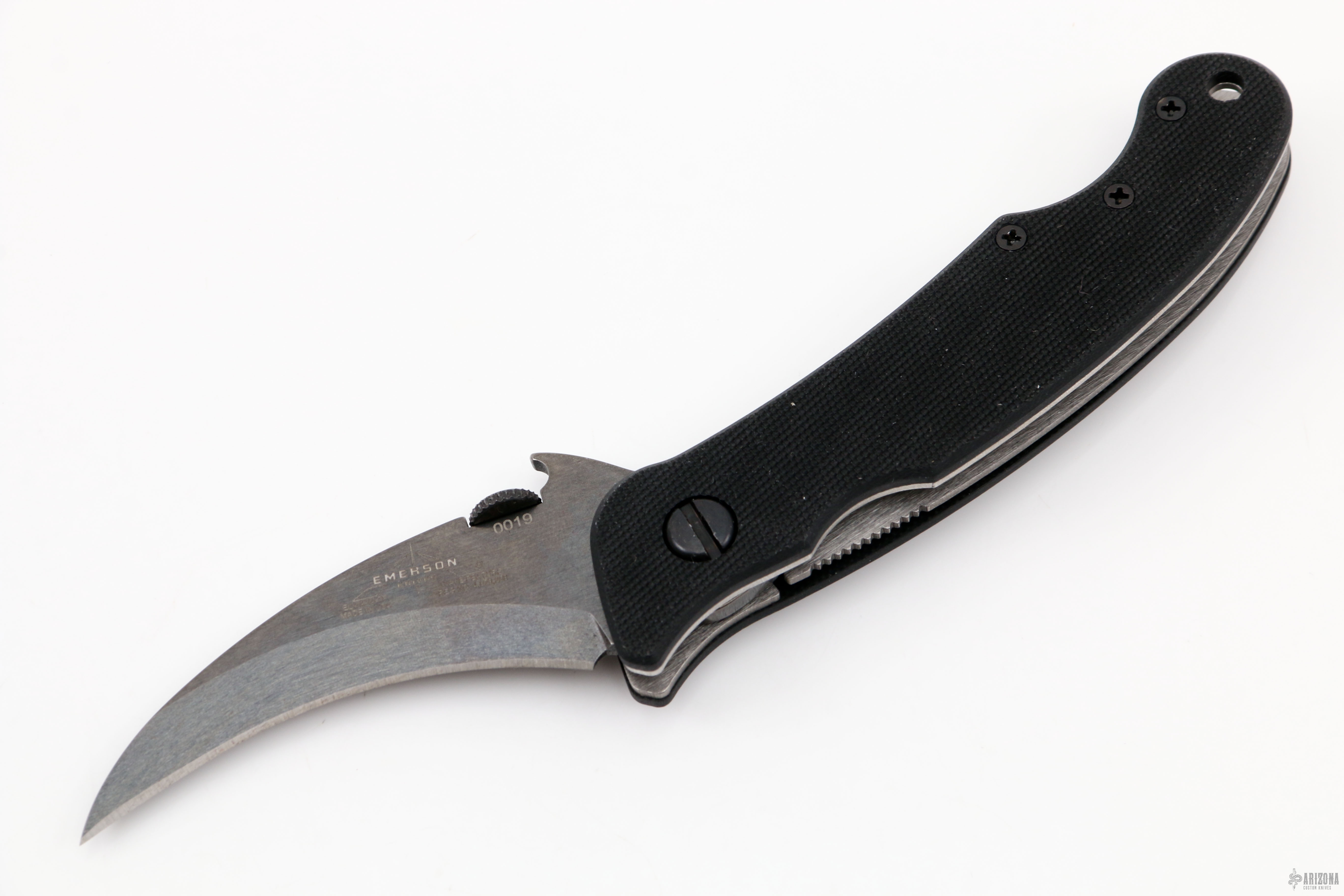 Elvia TF Waved #0019 - Thunderstorm Finish - Arizona Custom Knives