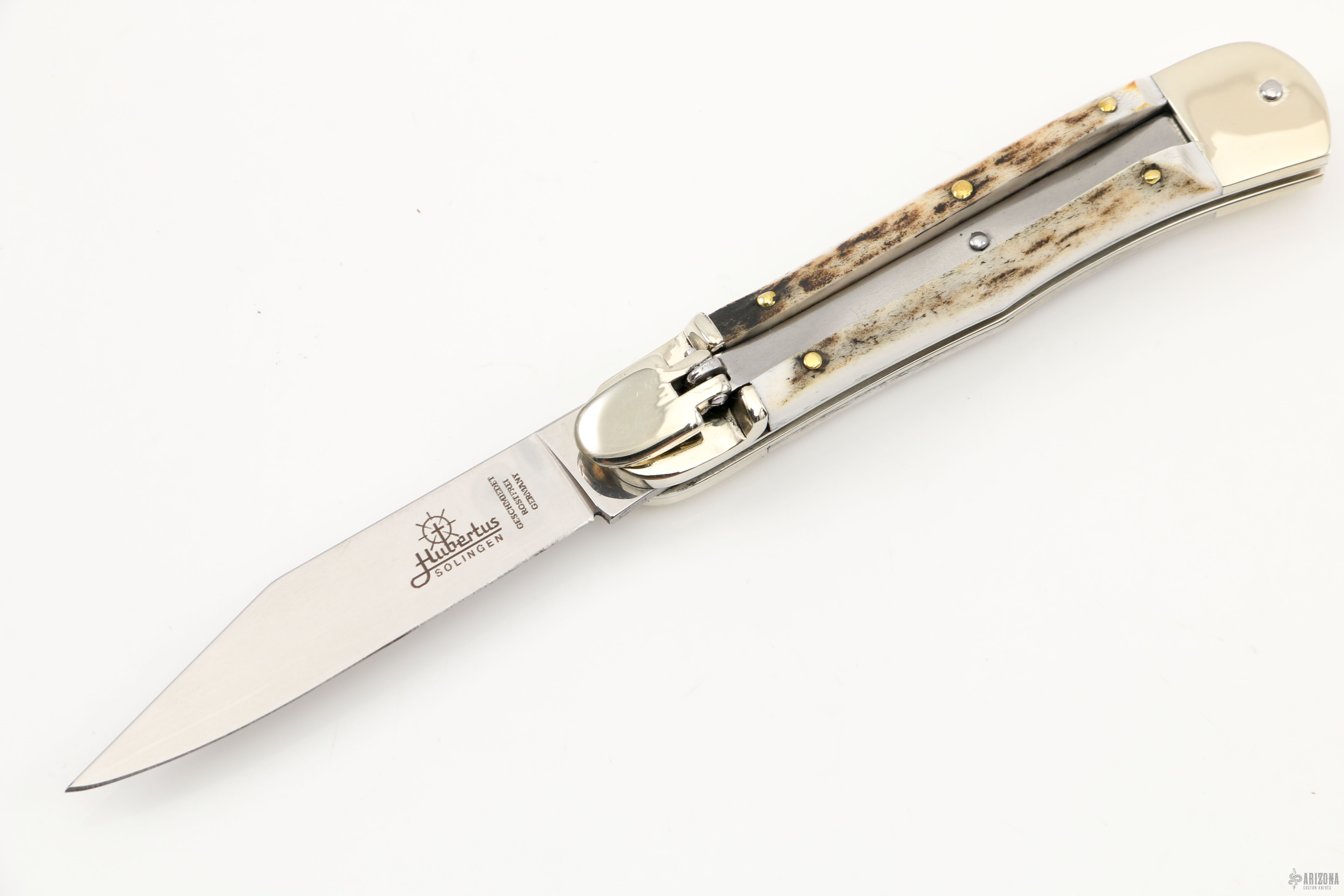 Springer Leverlock - Stag - Arizona Custom Knives