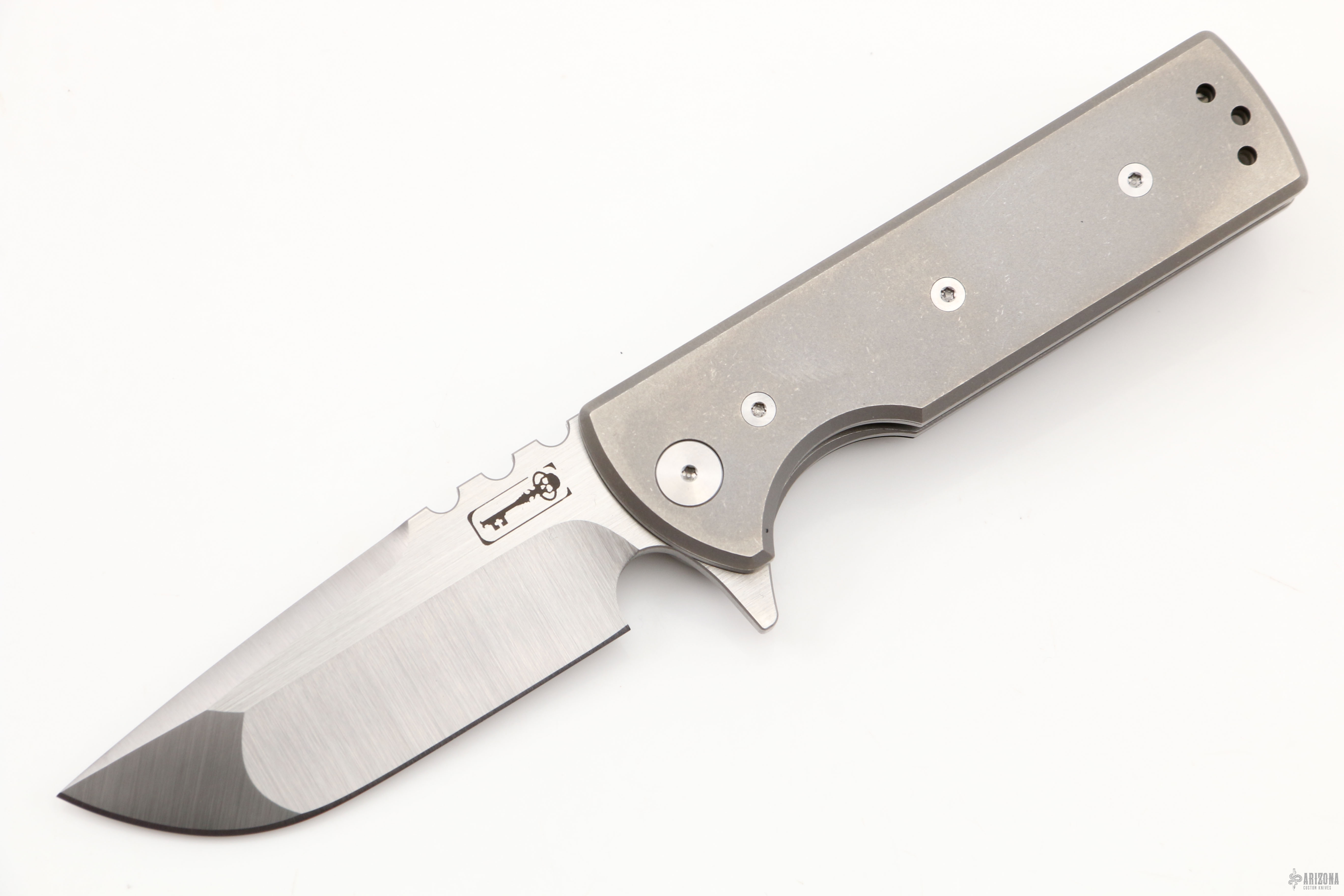 T.A.K. Stonewashed Titanium - Belt Finish Drop Point - Arizona Custom ...