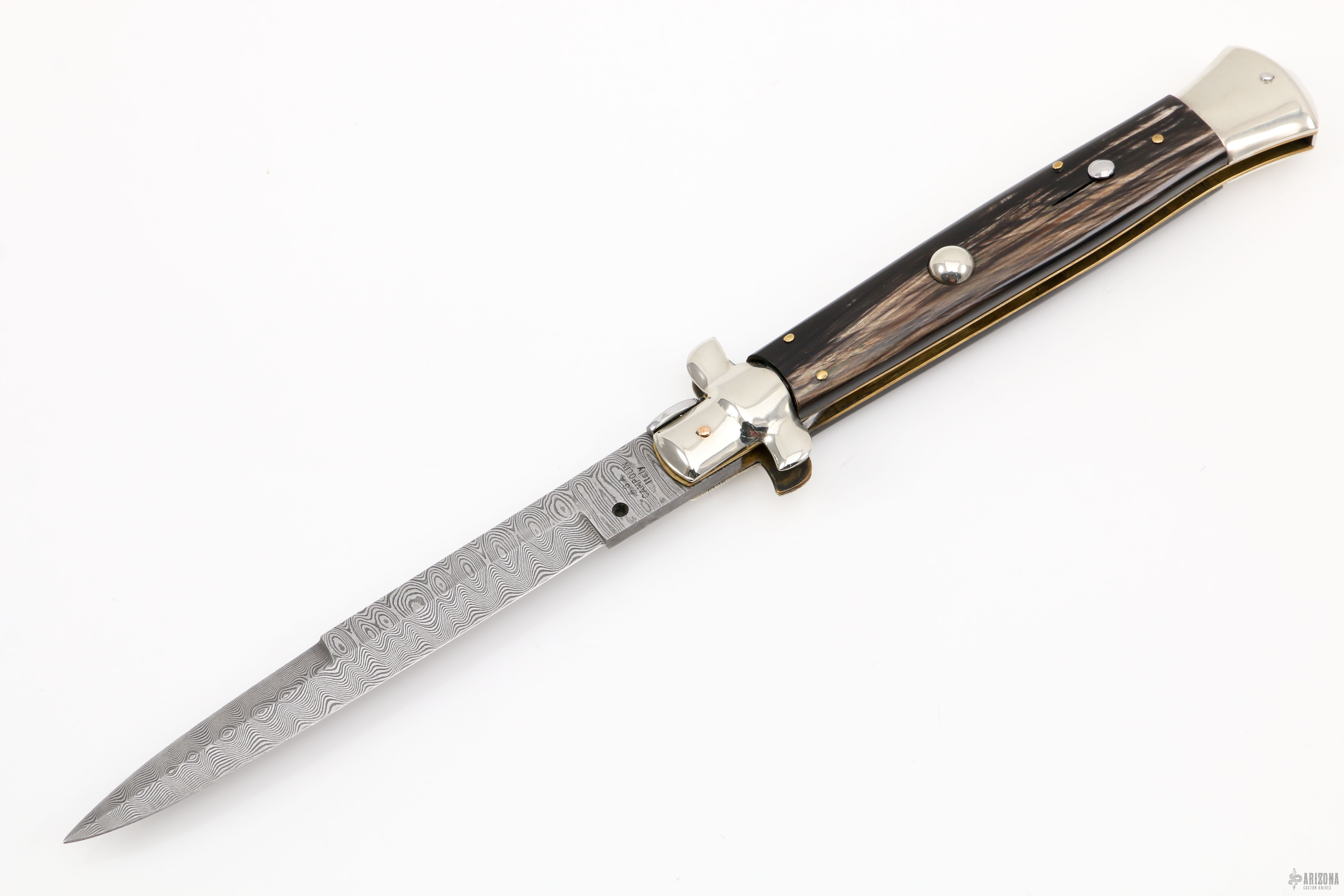 15" Damascus Swivel Bolster Auto - Arizona Custom Knives