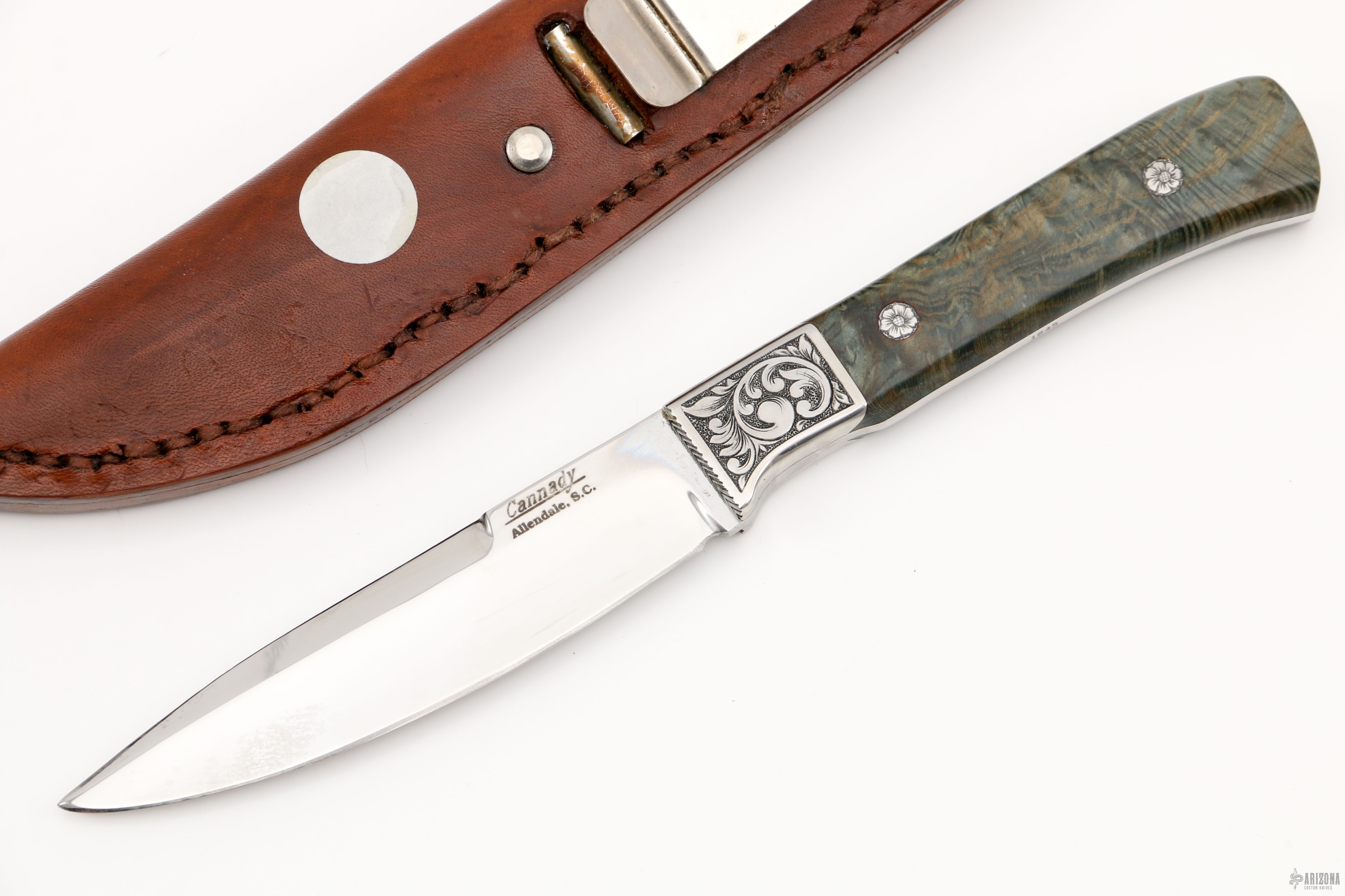 Engraved Boot Knife - Arizona Custom Knives