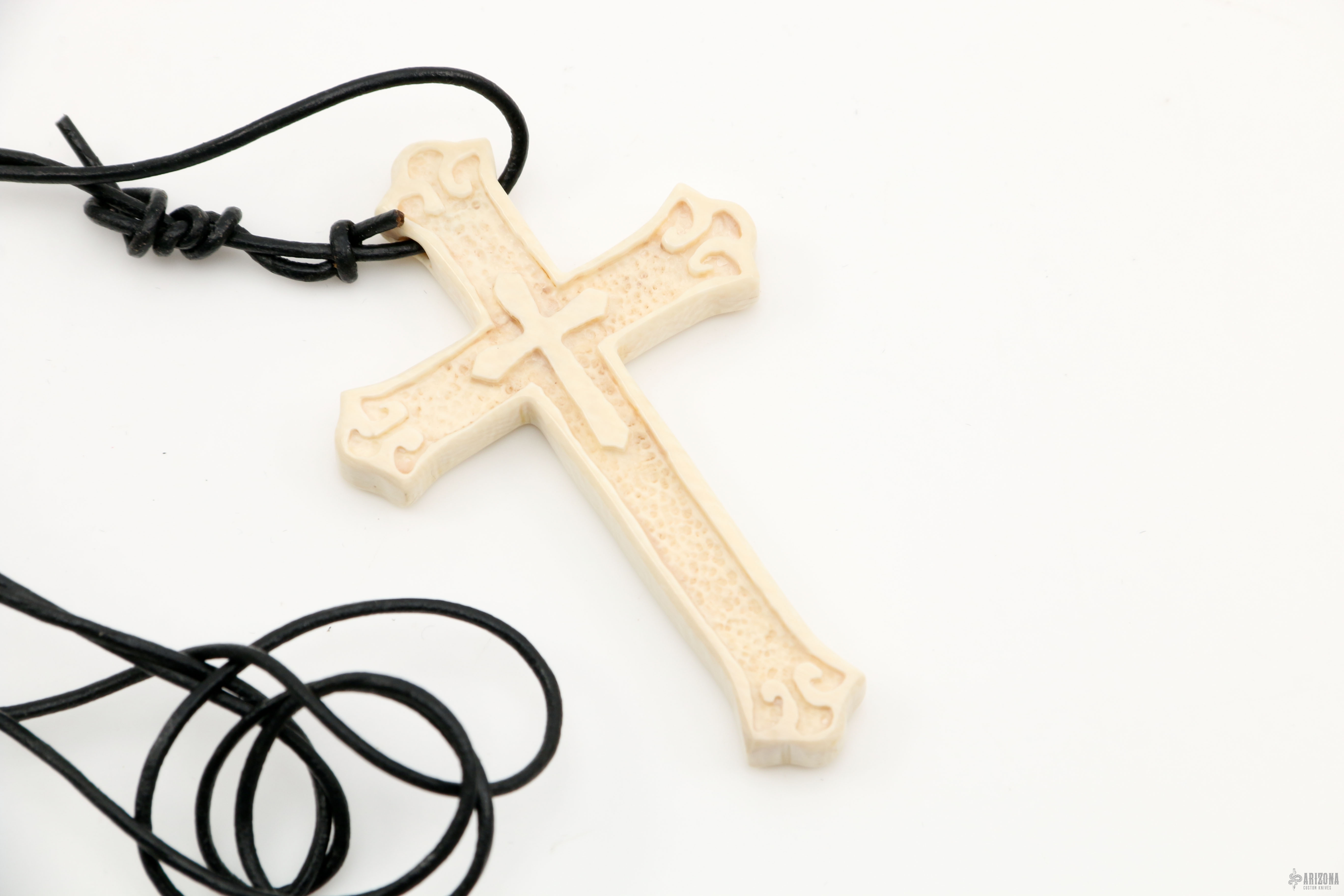 Mammoth Ivory Cross Pendant - Arizona Custom Knives