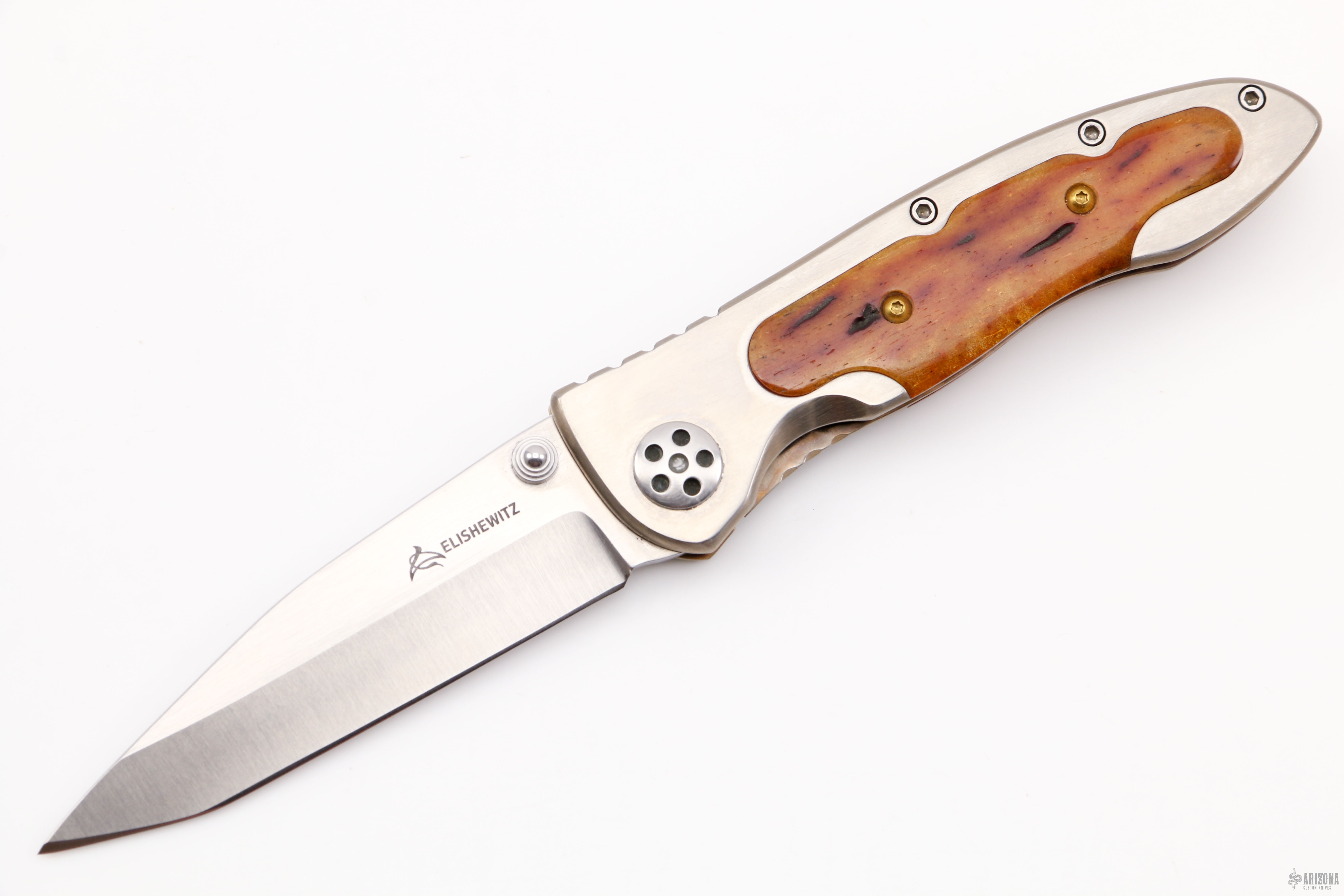 Linerlock Folder - Stag Inlays - Arizona Custom Knives