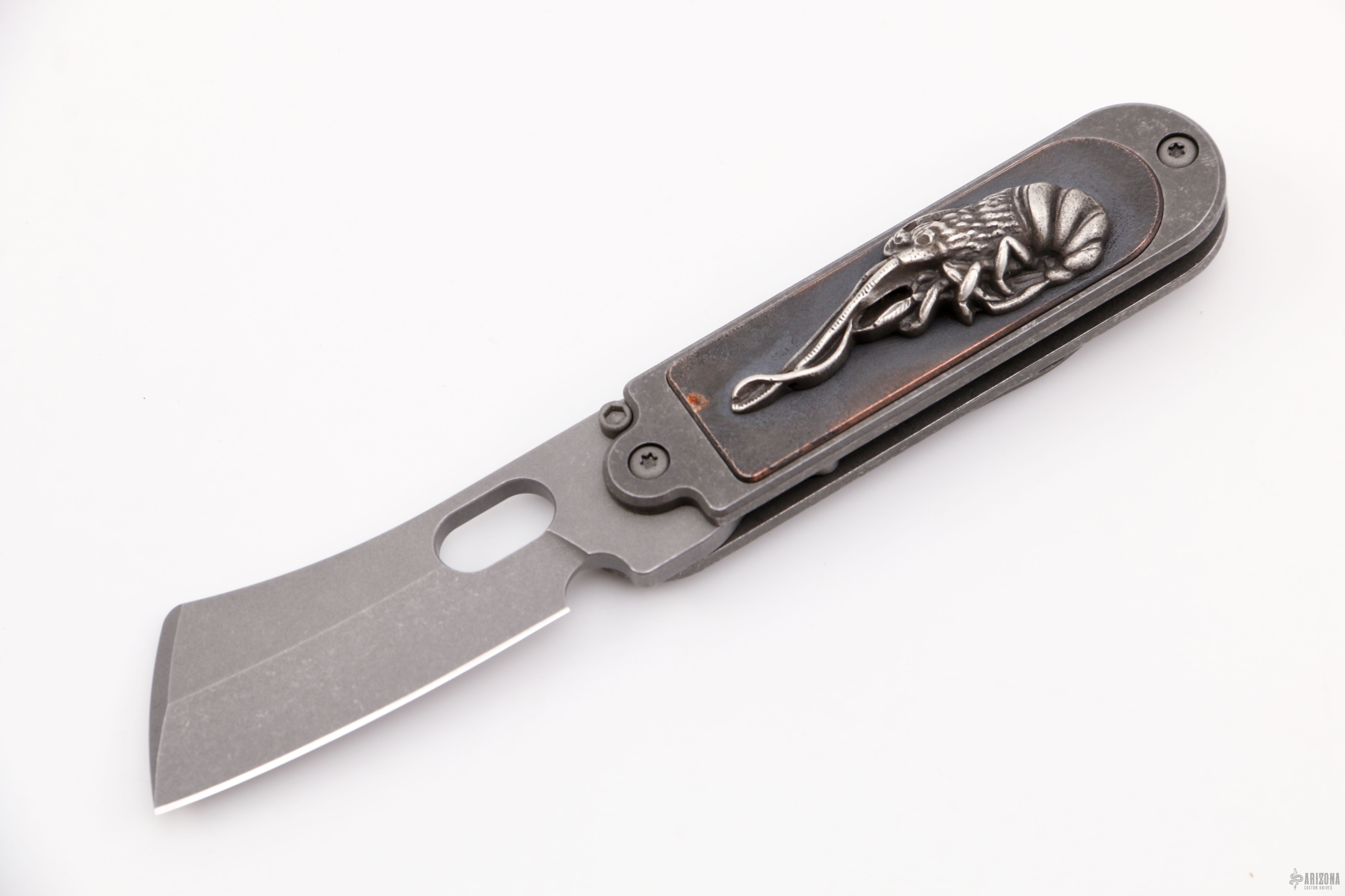 Midtech Bean Cleaver .925 Sterling Silver Menuki - Arizona Custom Knives