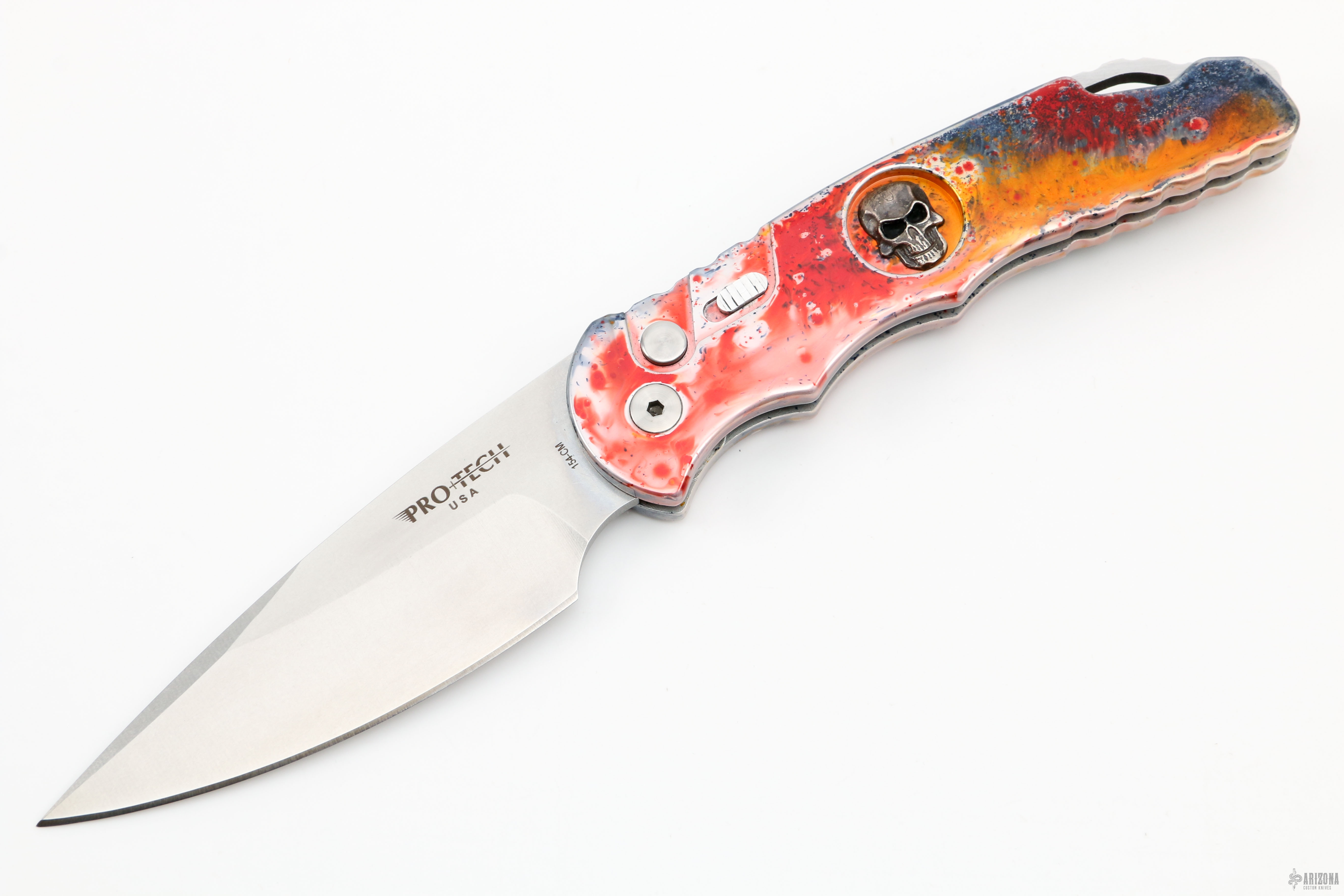 TR-5 PK Splash Shaw Skull Custom - PROTO - Arizona Custom Knives