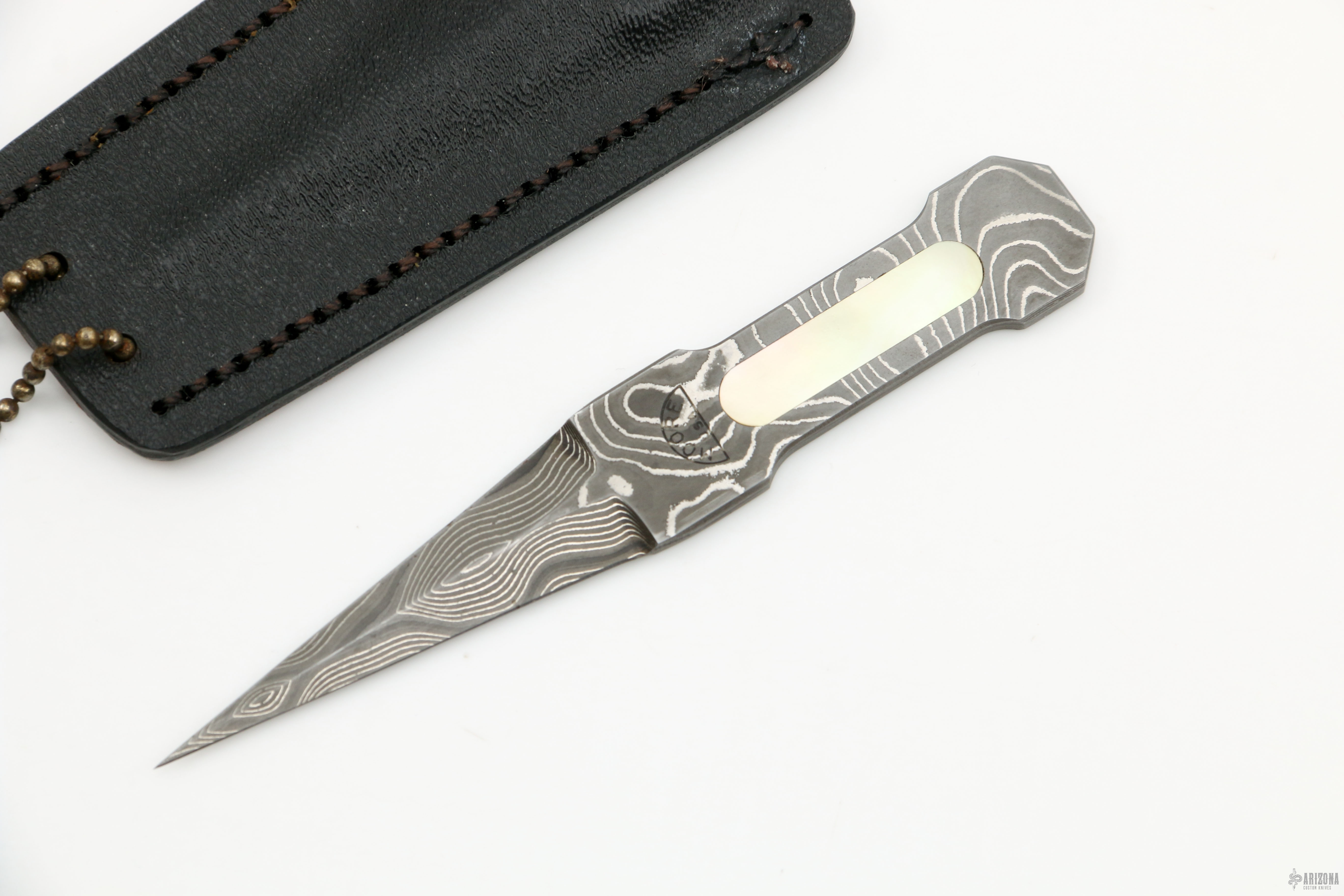 Damascus Neck Dagger - Arizona Custom Knives