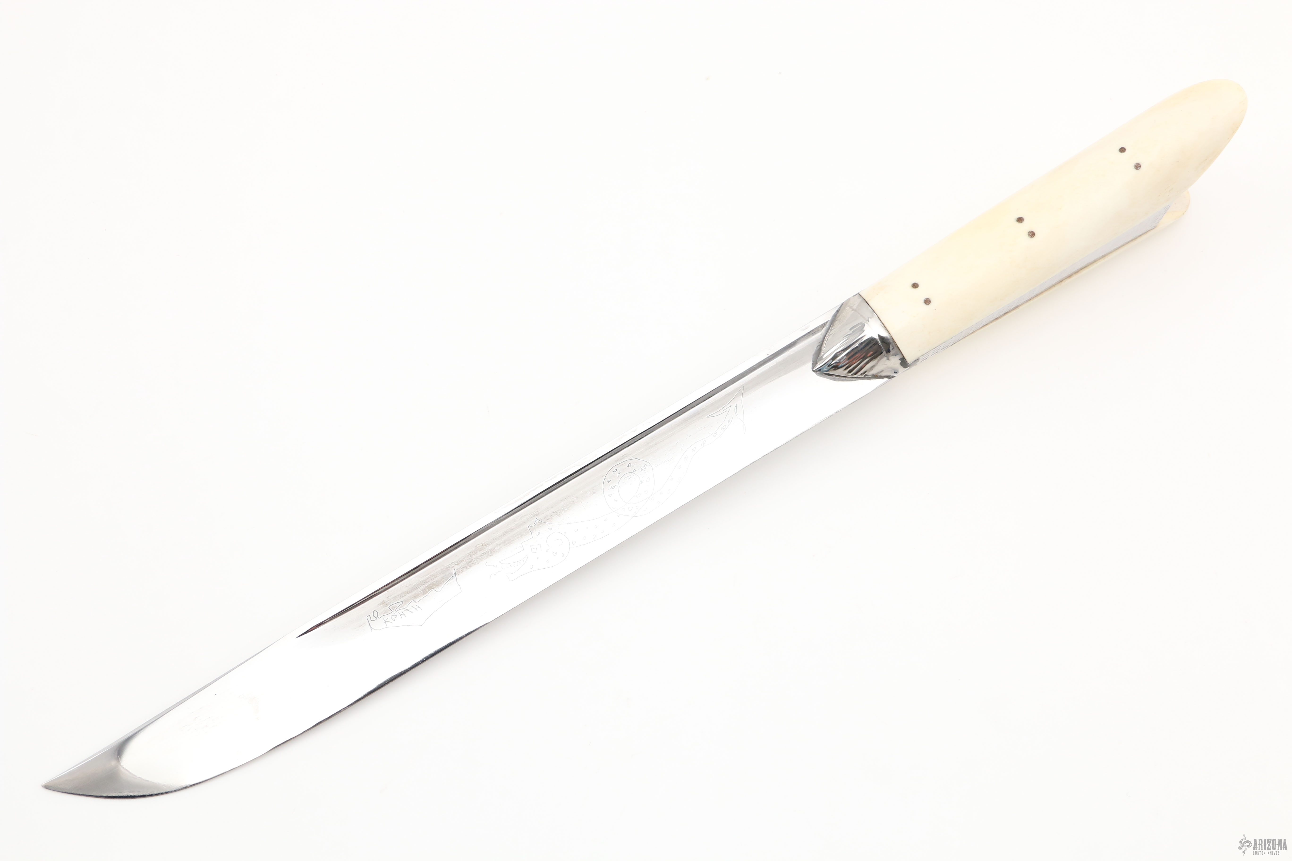 Bone Handled Long Knife - Arizona Custom Knives
