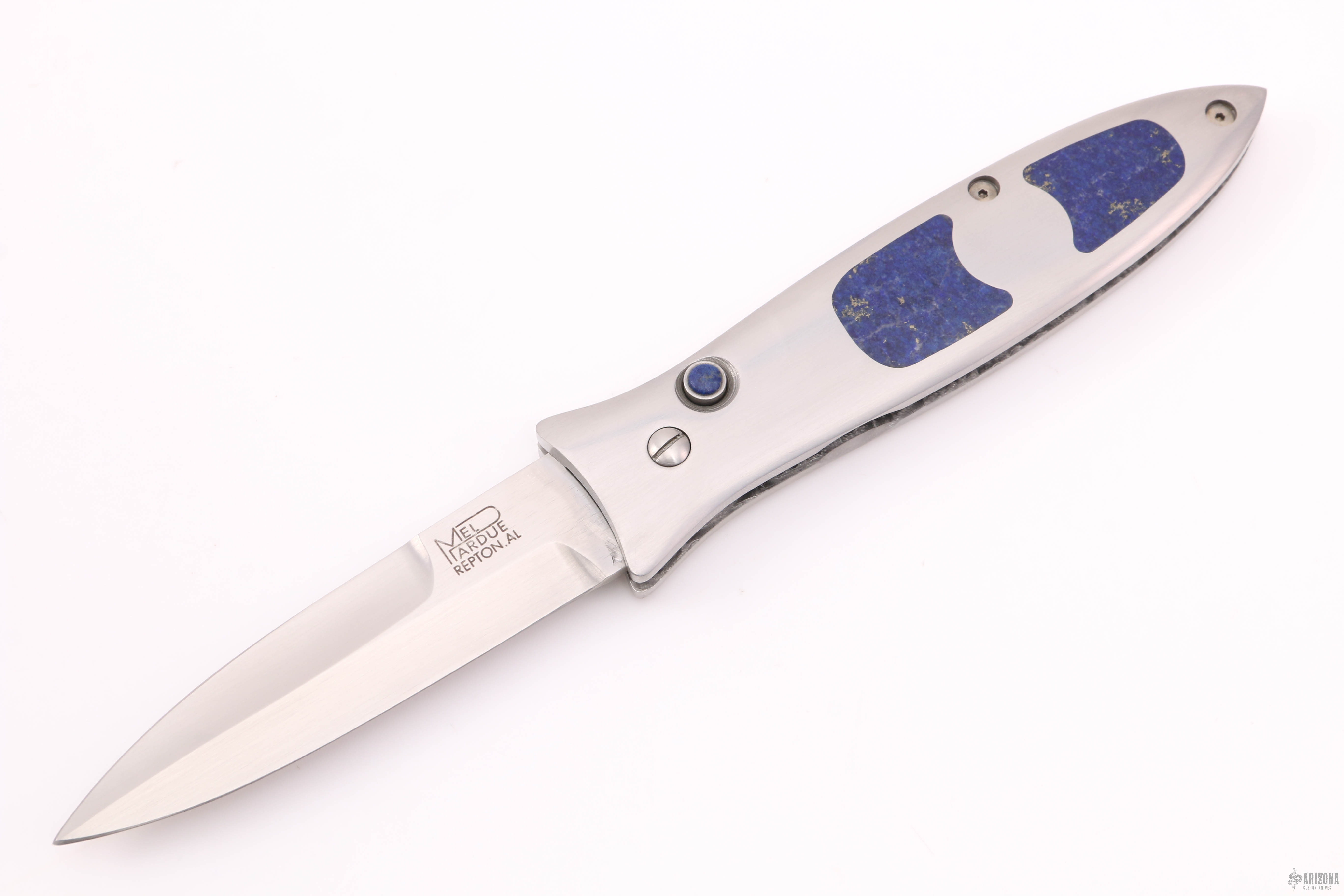 Stainless and Lapis Auto - Arizona Custom Knives