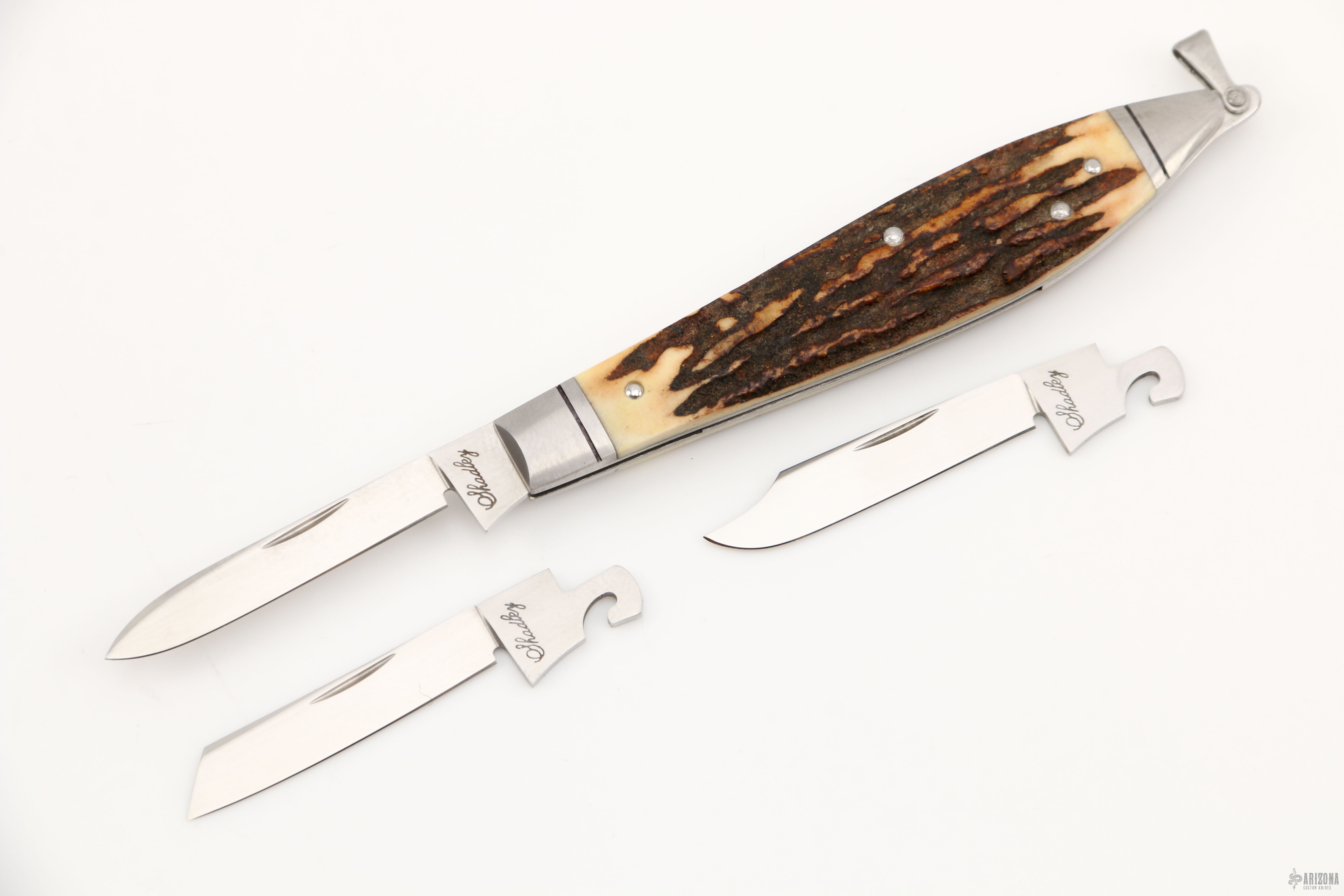 Teardrop Whittler - 3 Interchangeable Blades #1241 - Arizona Custom Knives