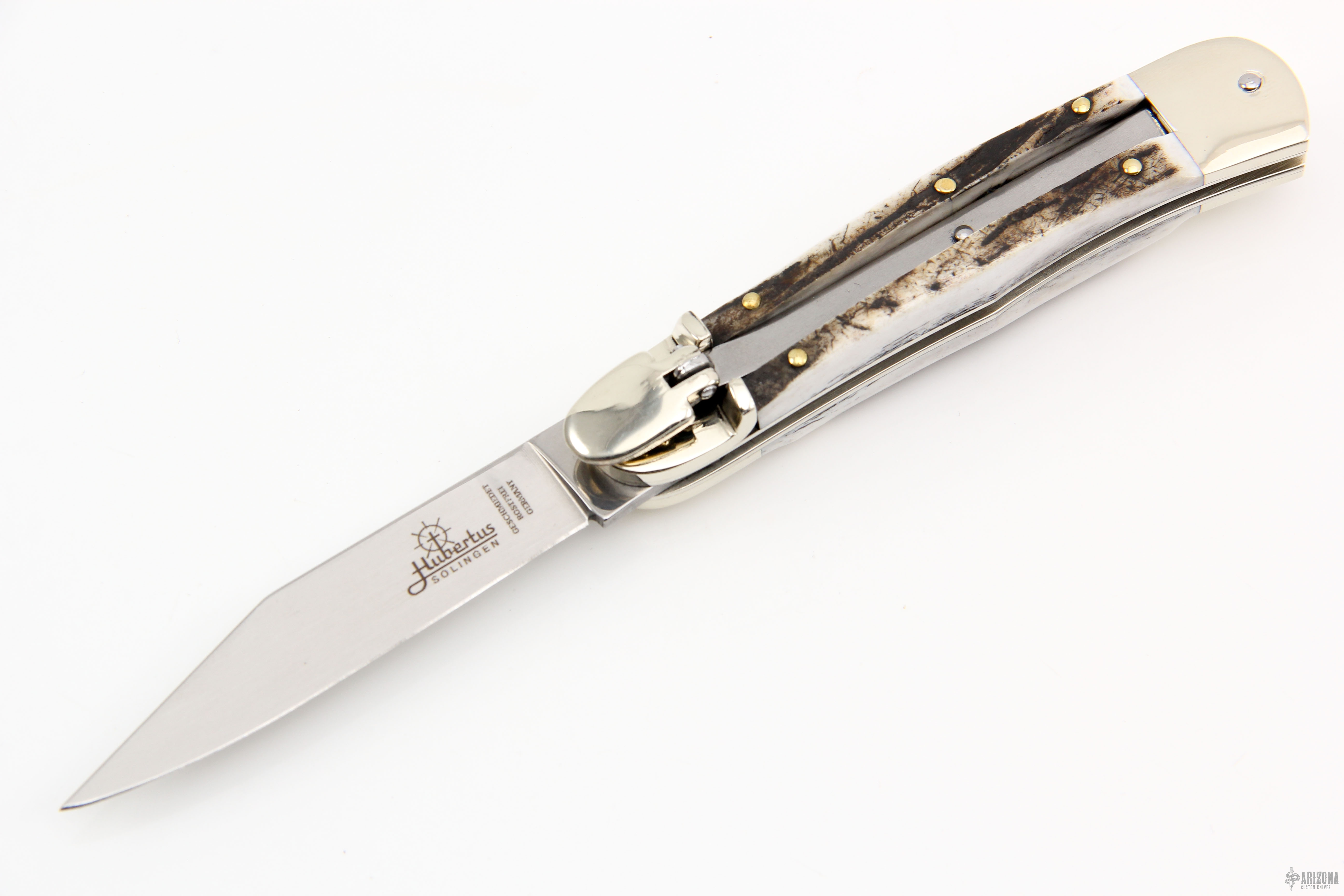 Springer Leverlock - Stag - Arizona Custom Knives