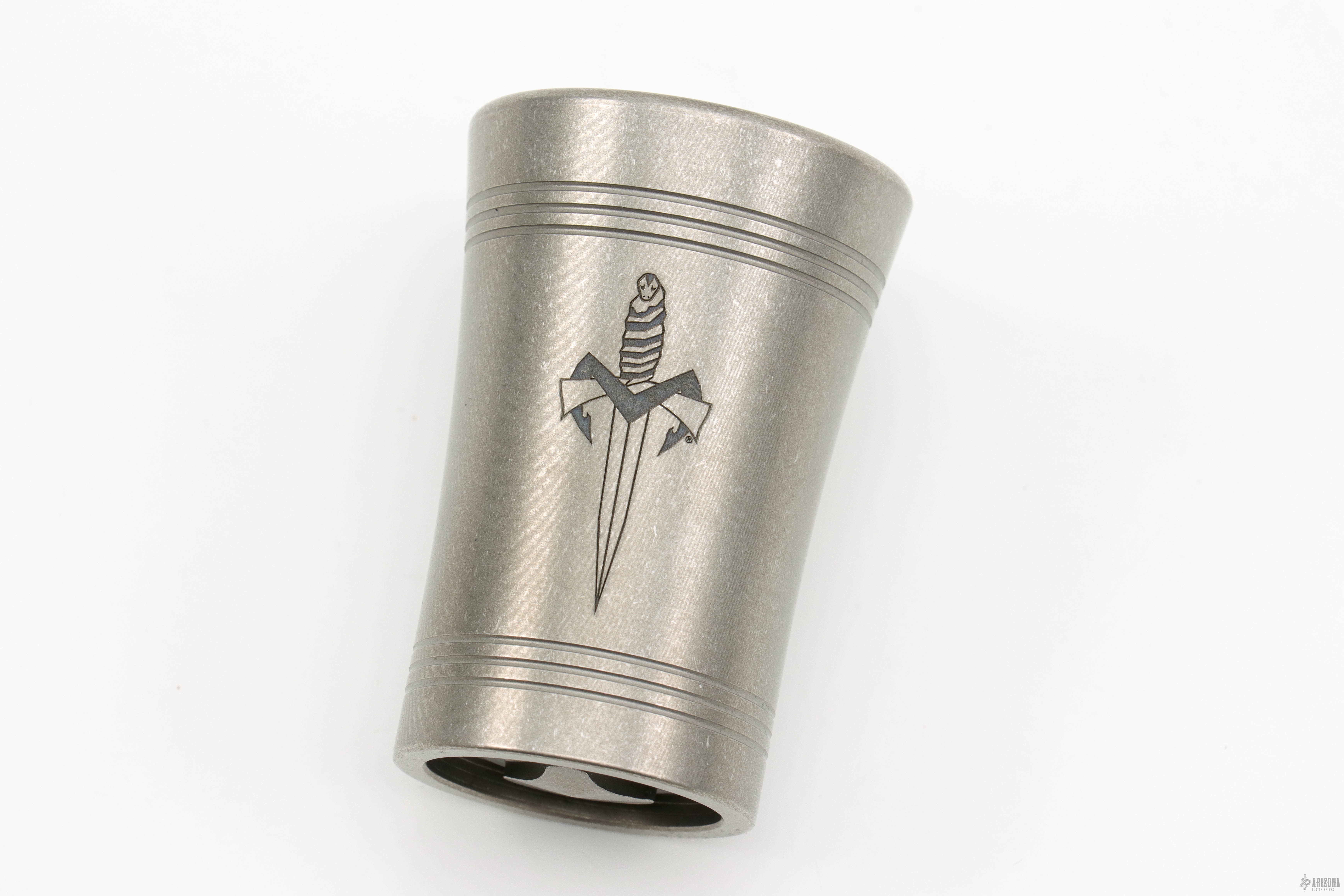 Titanium Shot Glass - Stonewash - Arizona Custom Knives