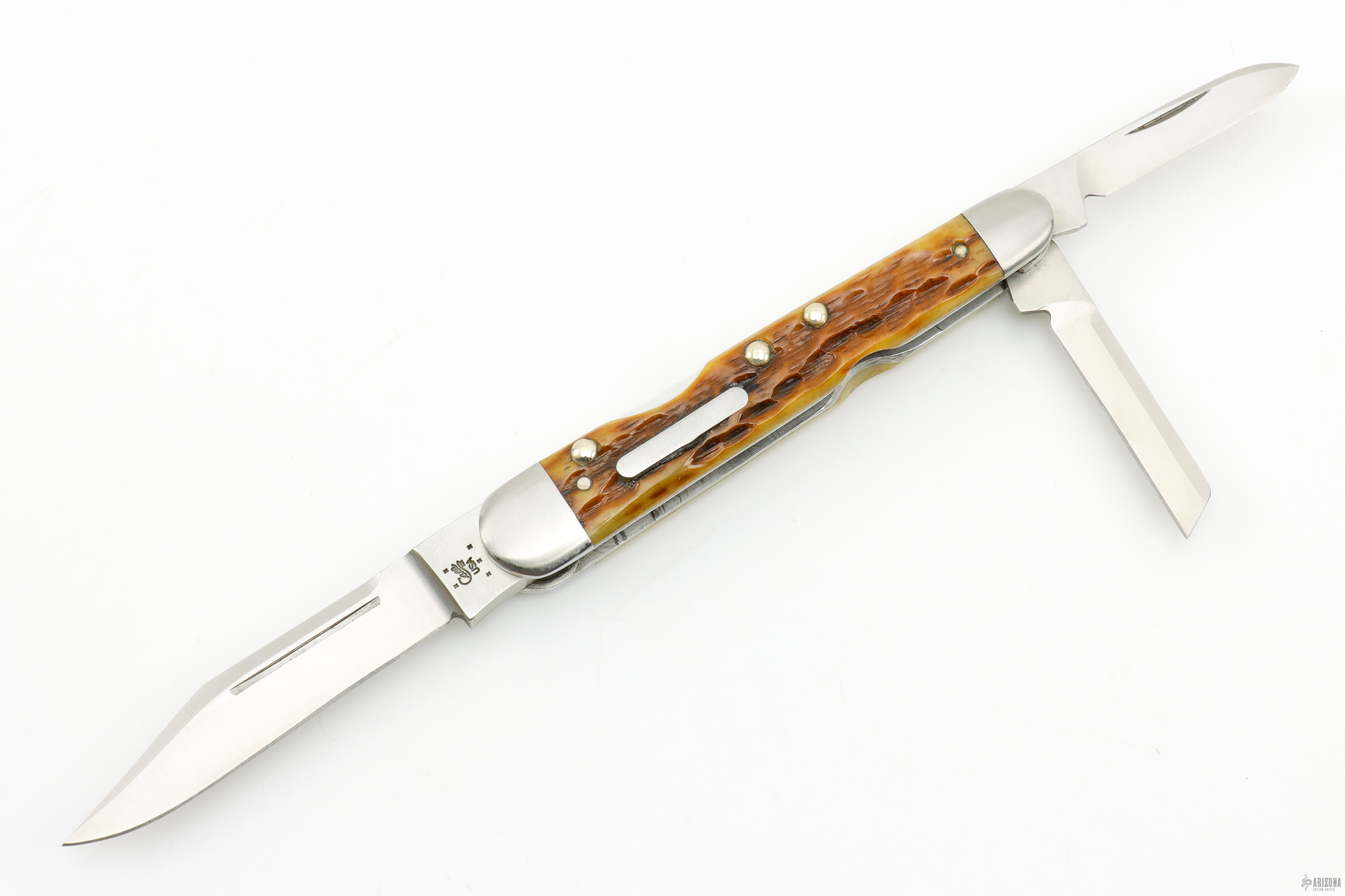 TB632005 Lockback Whittler - Antique Bone #01437 - Arizona Custom Knives