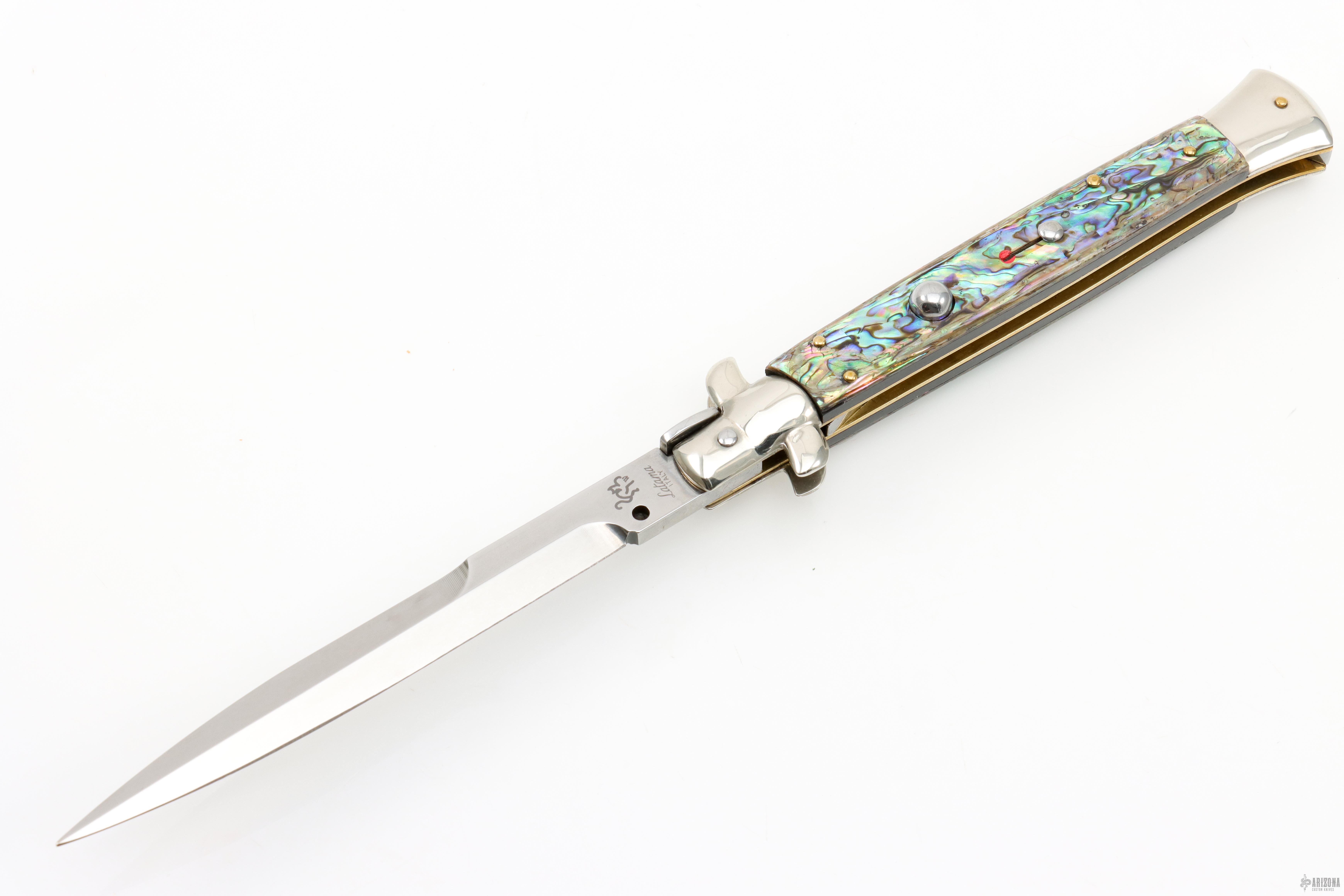 11" Swivel Bolster Auto - Abalone - Arizona Custom Knives