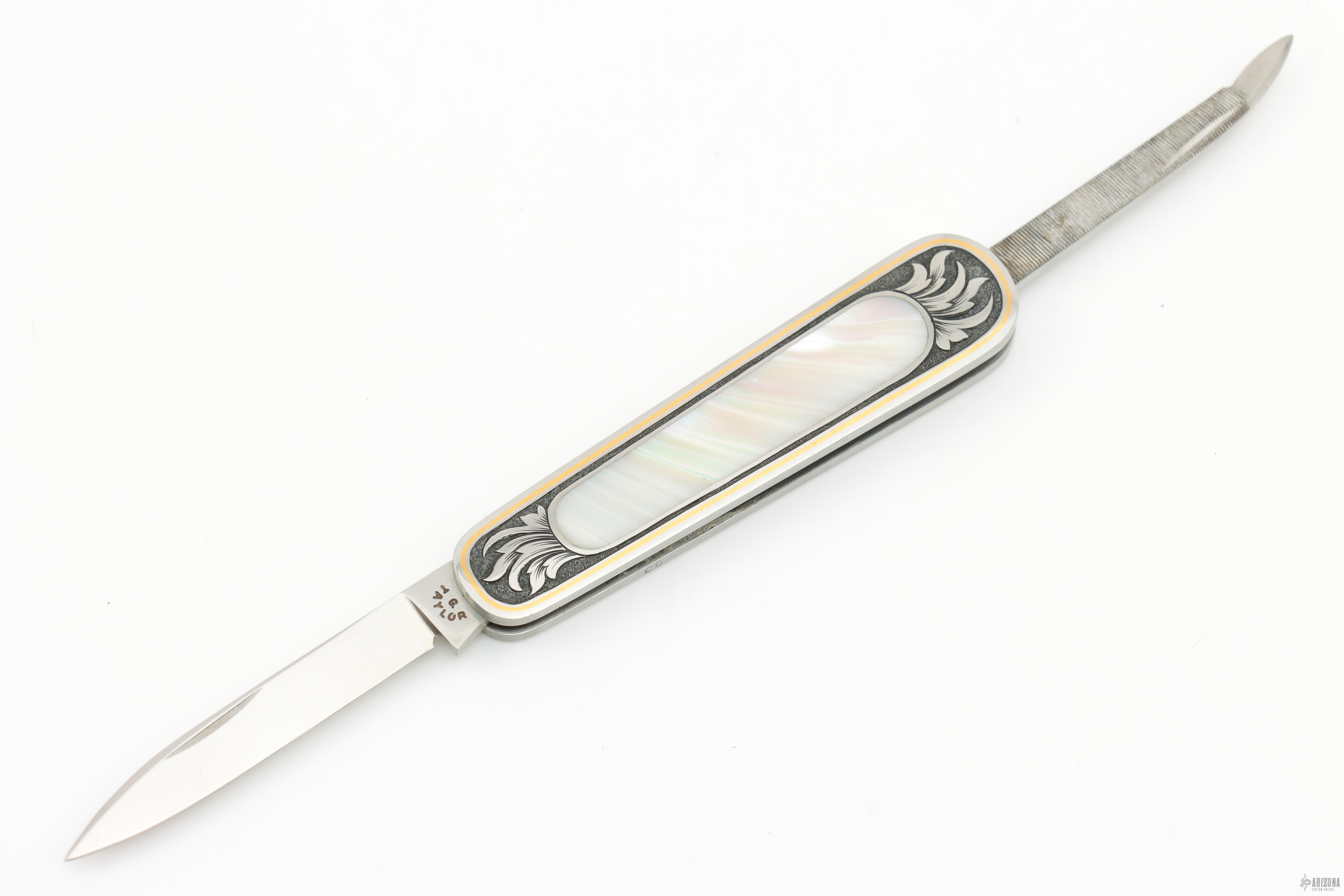 Engraved Sleeveboard Pen Knife - Arizona Custom Knives