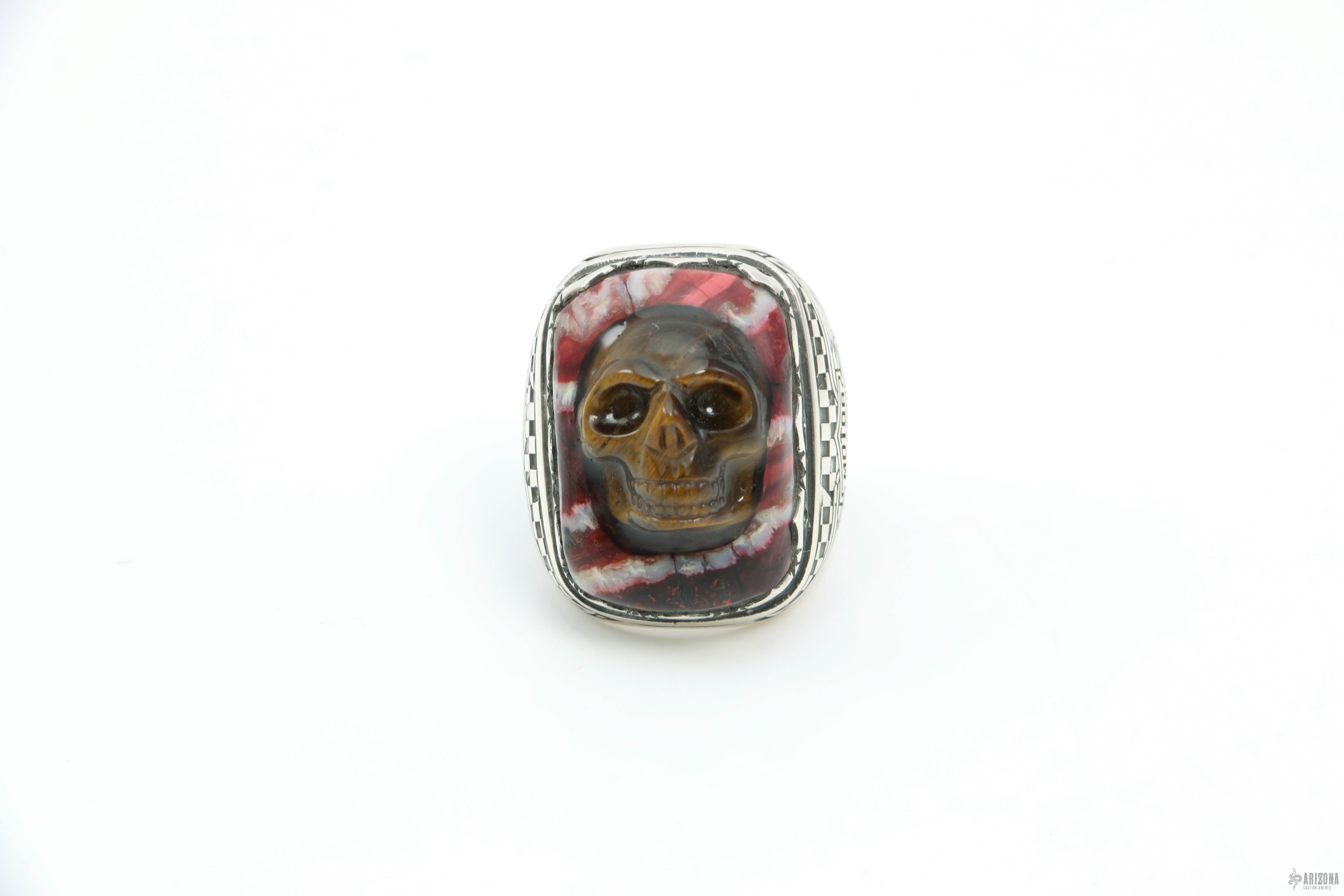 Sterling Silver-Mammoth Tooth-Tiger Eye Skull Ring - Harley-Davidson ...