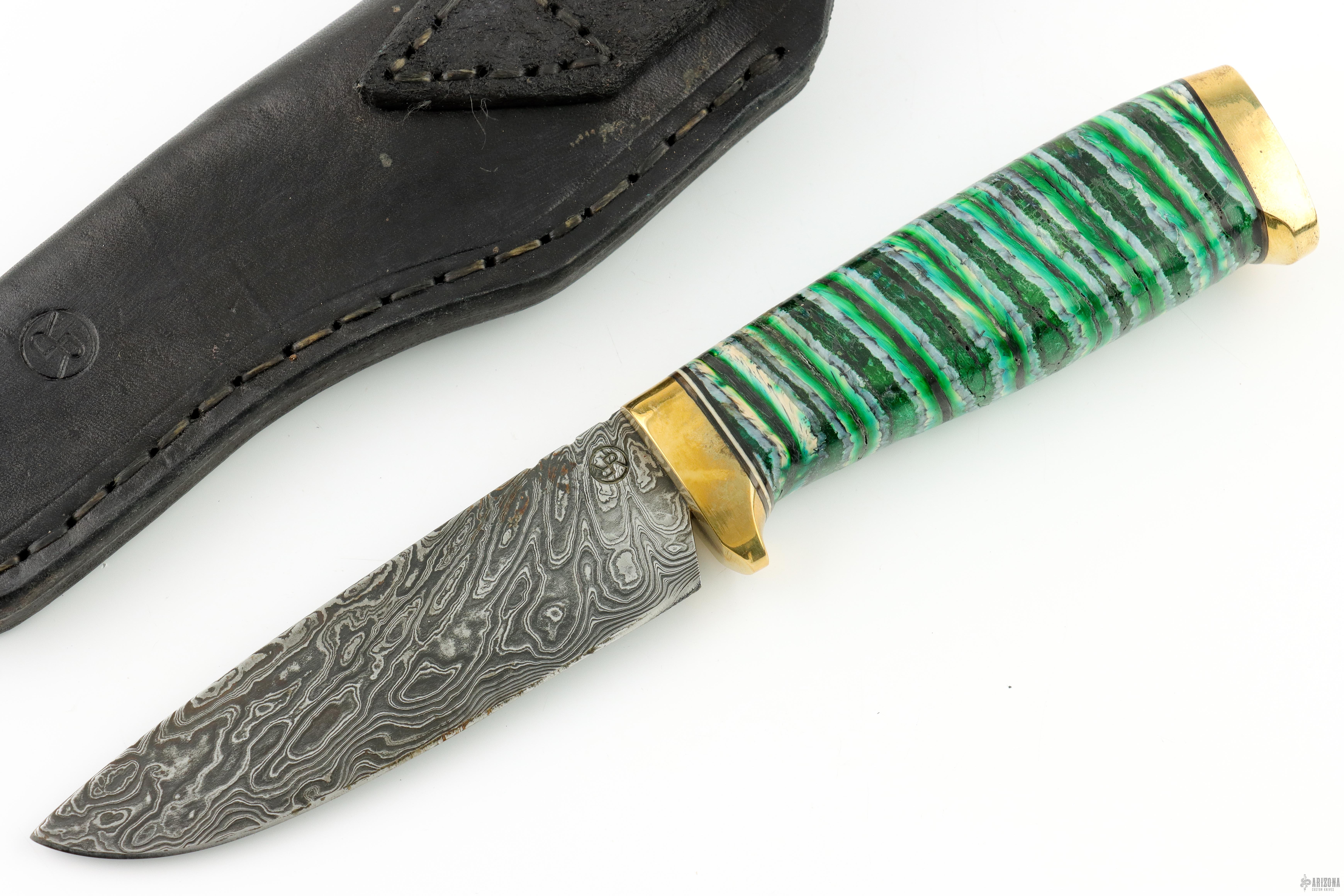 Damascus and Mammoth Tooth Hunter - Arizona Custom Knives