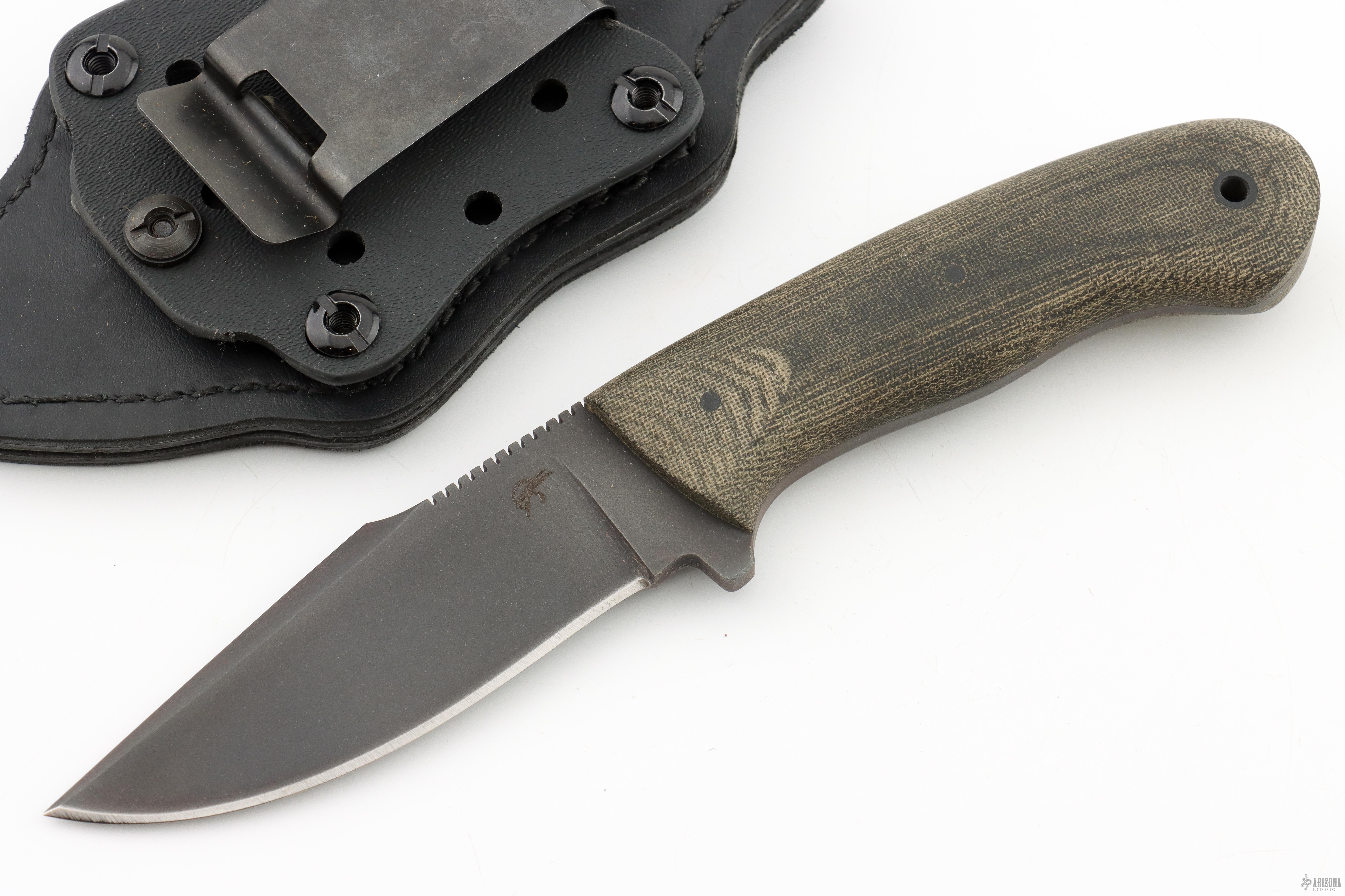 Jaeger - Black Linen Micarta - Arizona Custom Knives