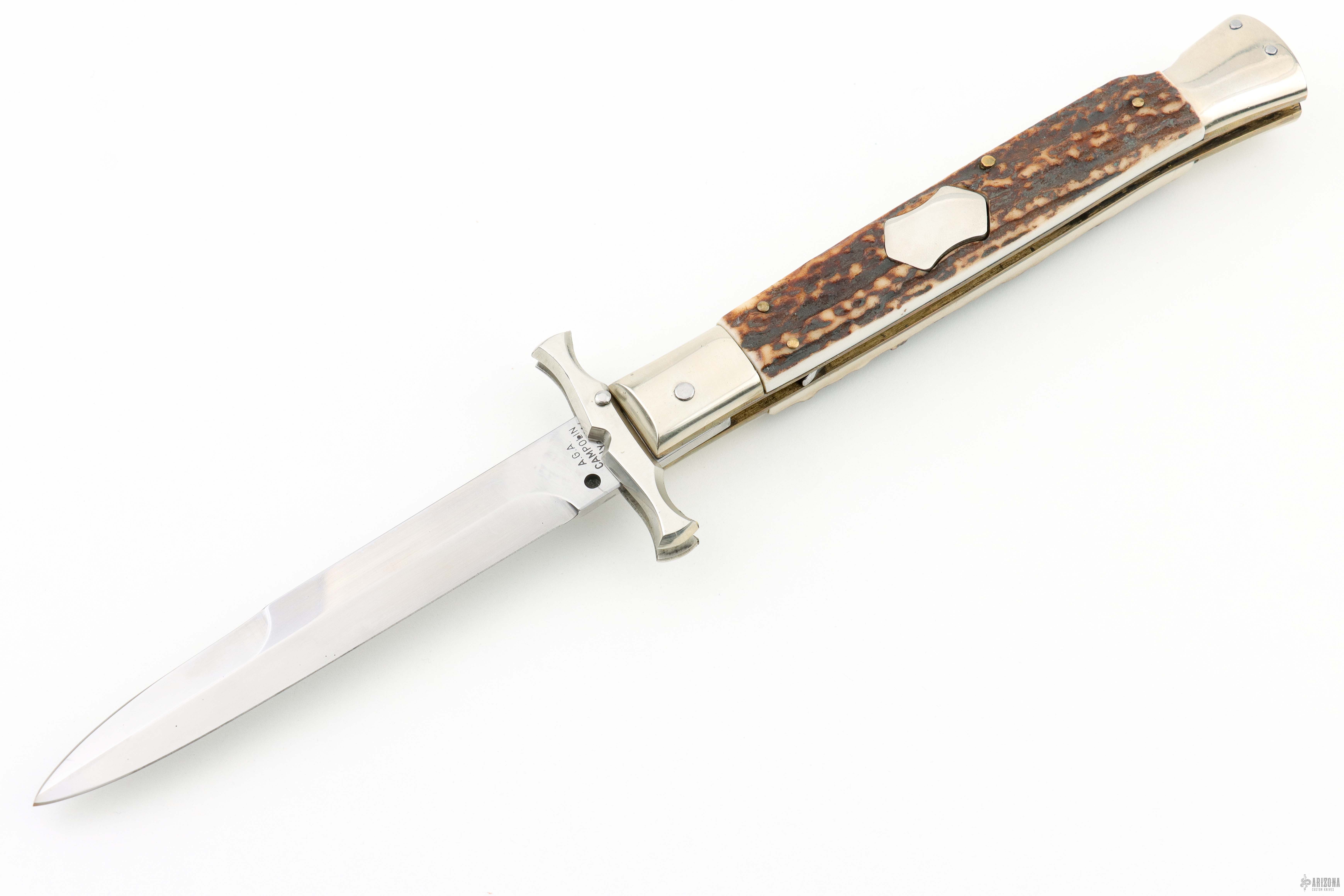 13" Batwing Swingguard Auto - Stag - Arizona Custom Knives