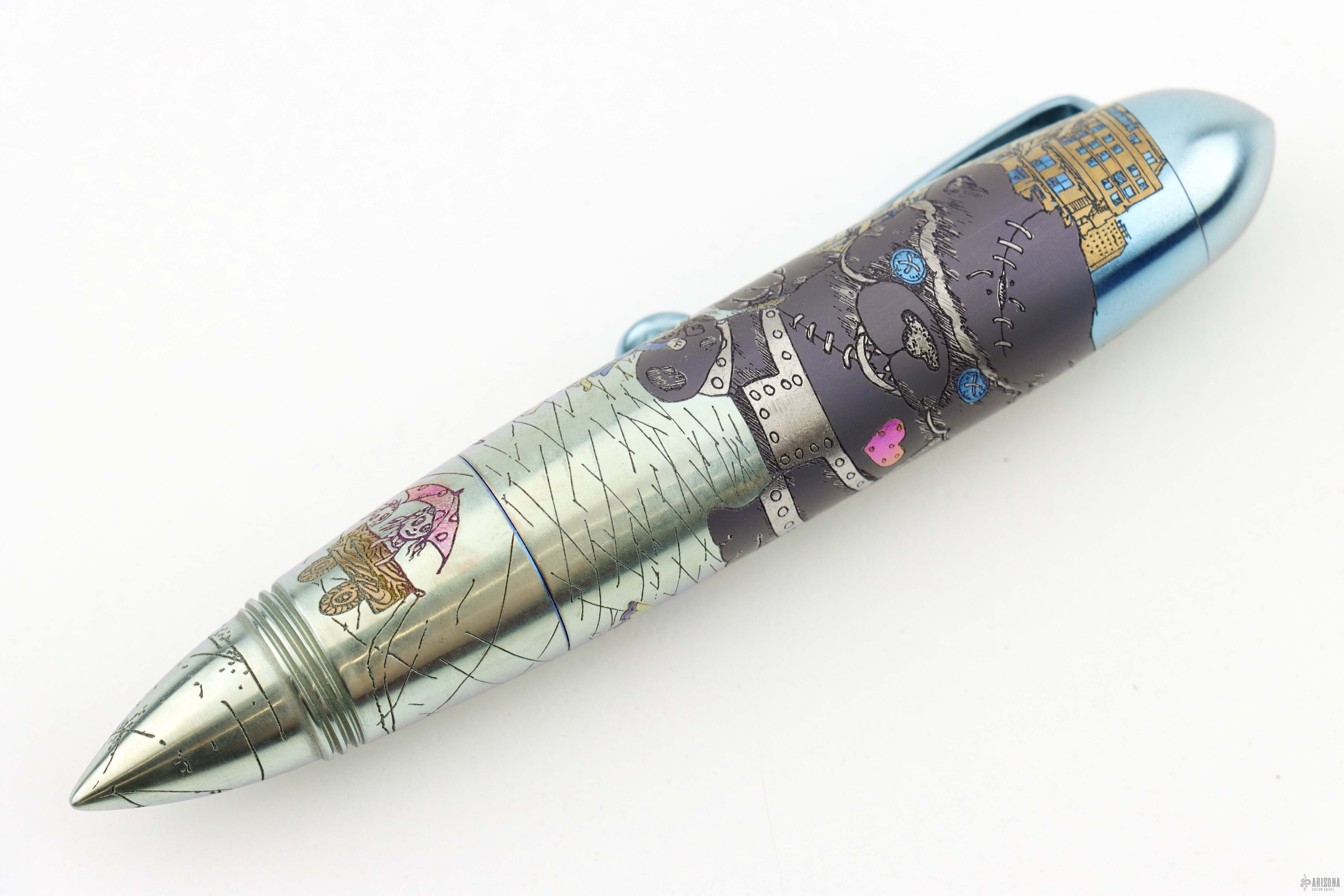 Zeppelin Pen - Bad Teddy Clown - Arizona Custom Knives