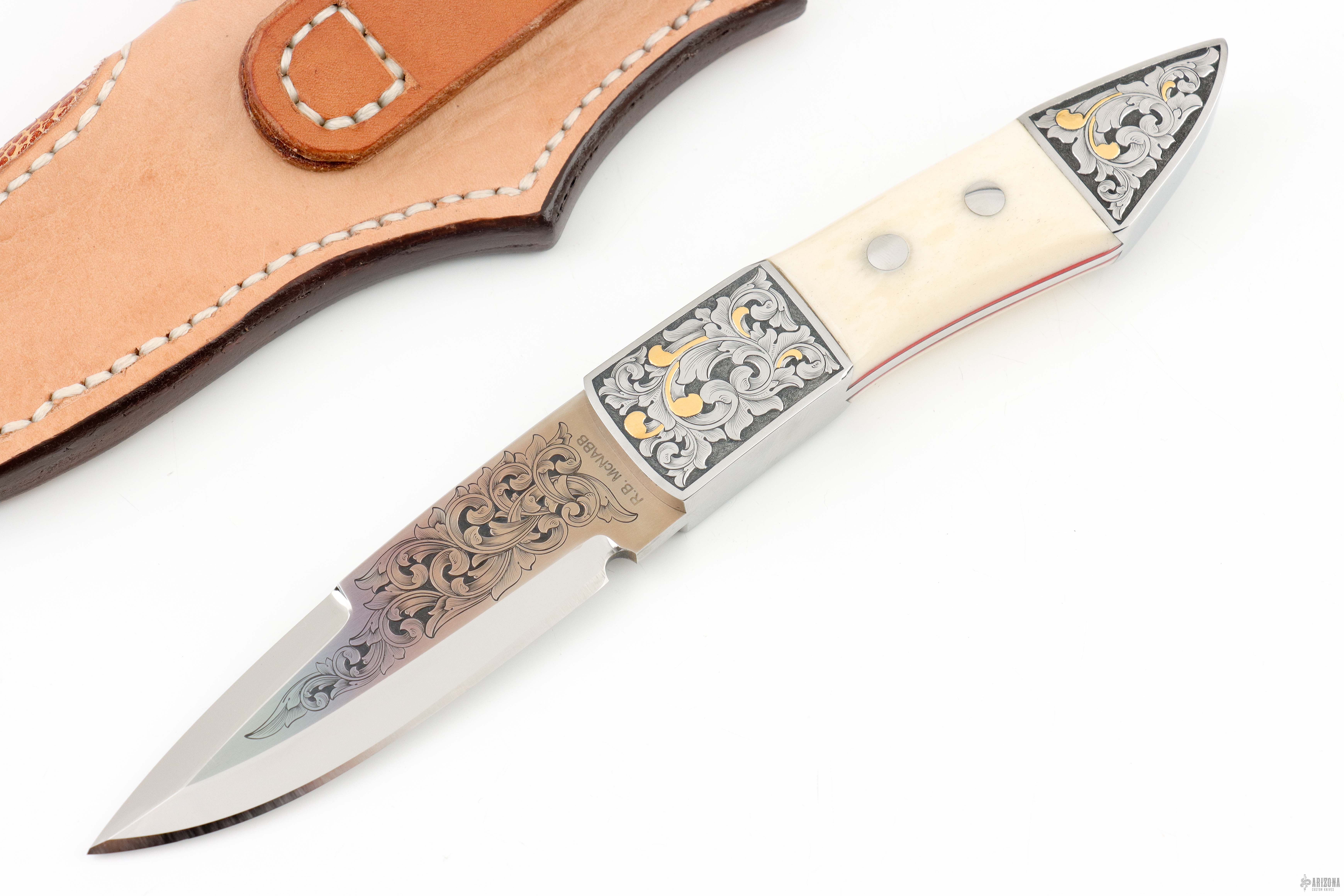 Engraved Buffalo Gone Hunter - Arizona Custom Knives