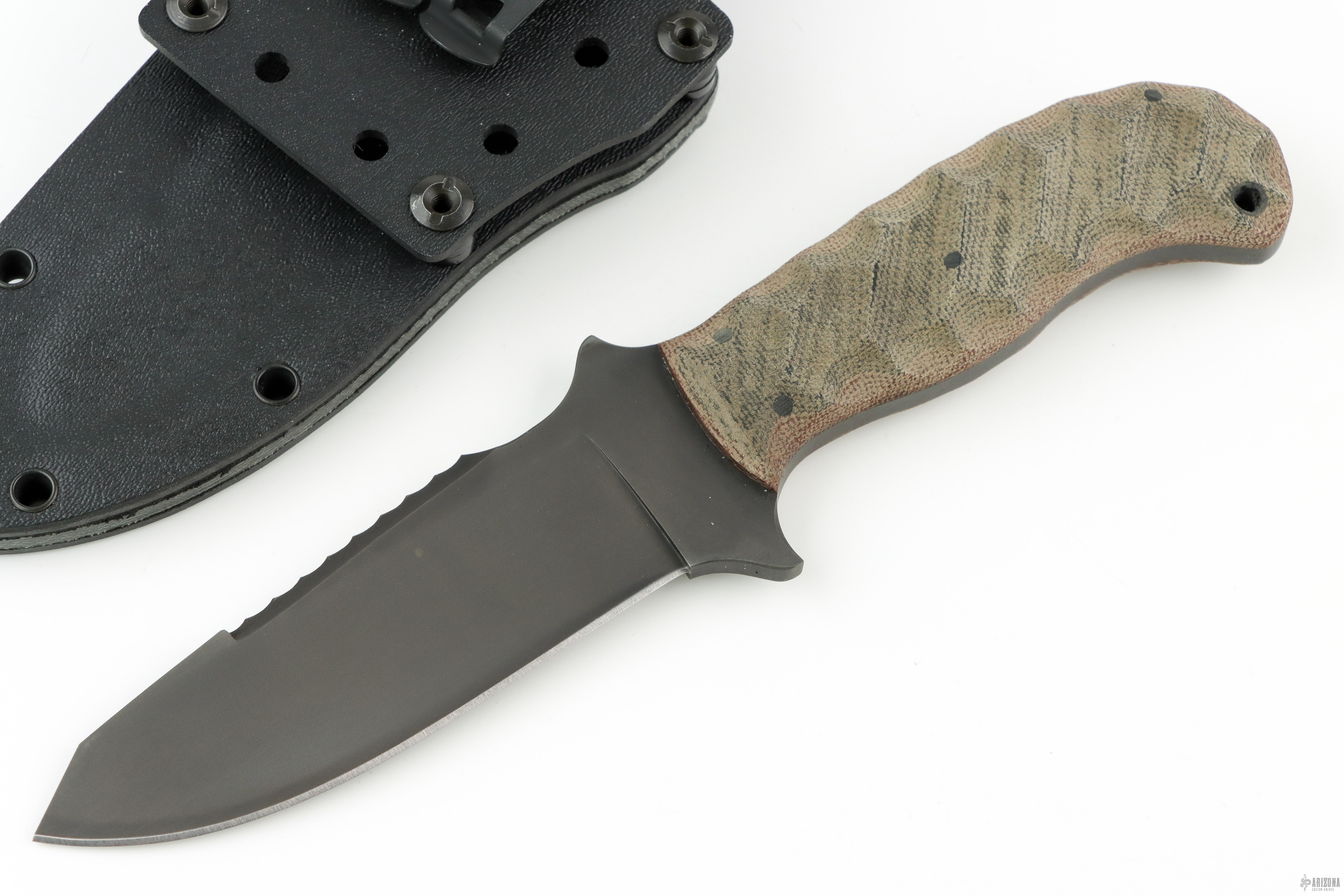 Utility Knife - Sculpted Wasp Micarta - Arizona Custom Knives