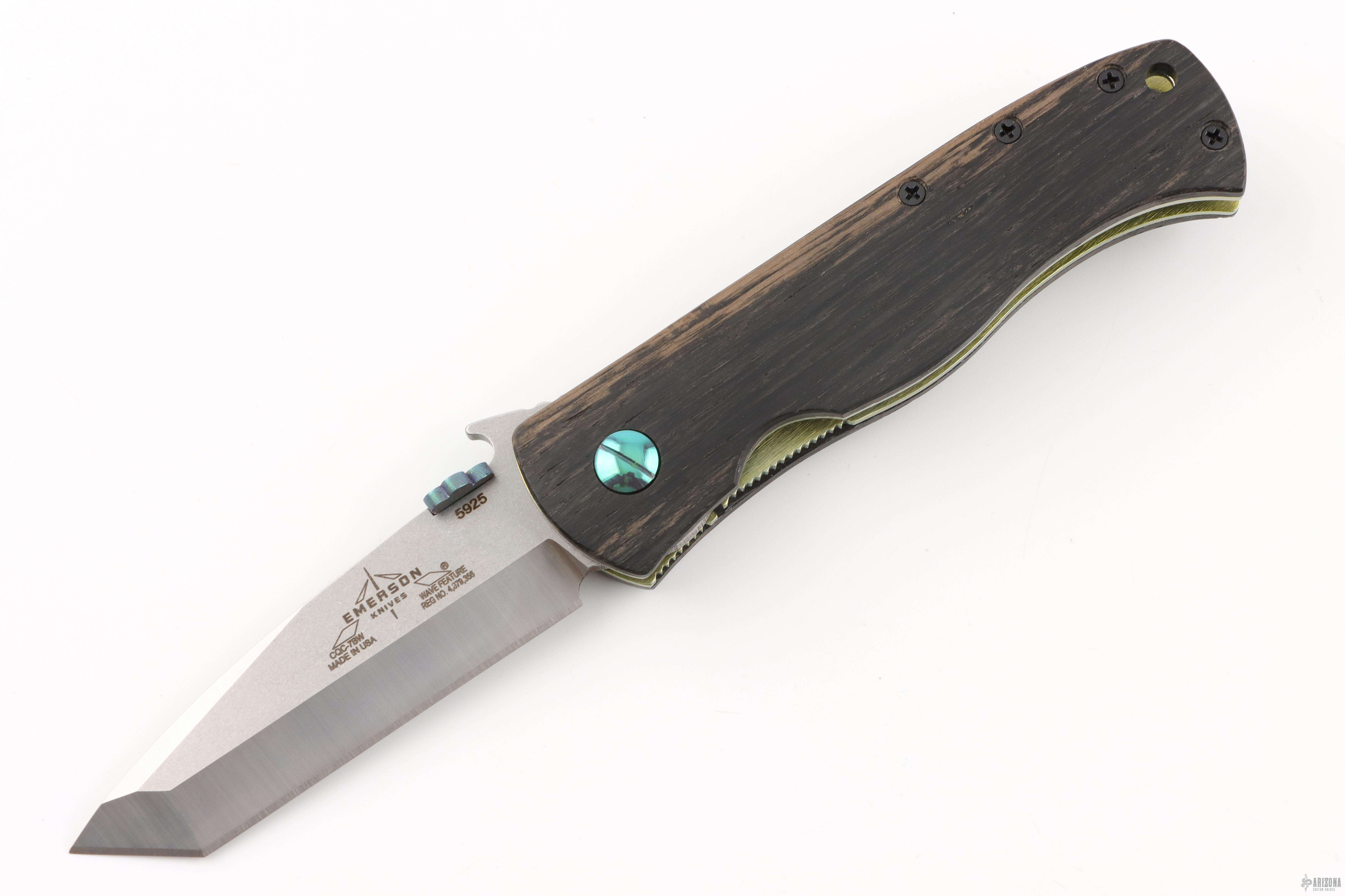 Irish Seven - Dark Bogwood w/ Lucky Penny - Arizona Custom Knives