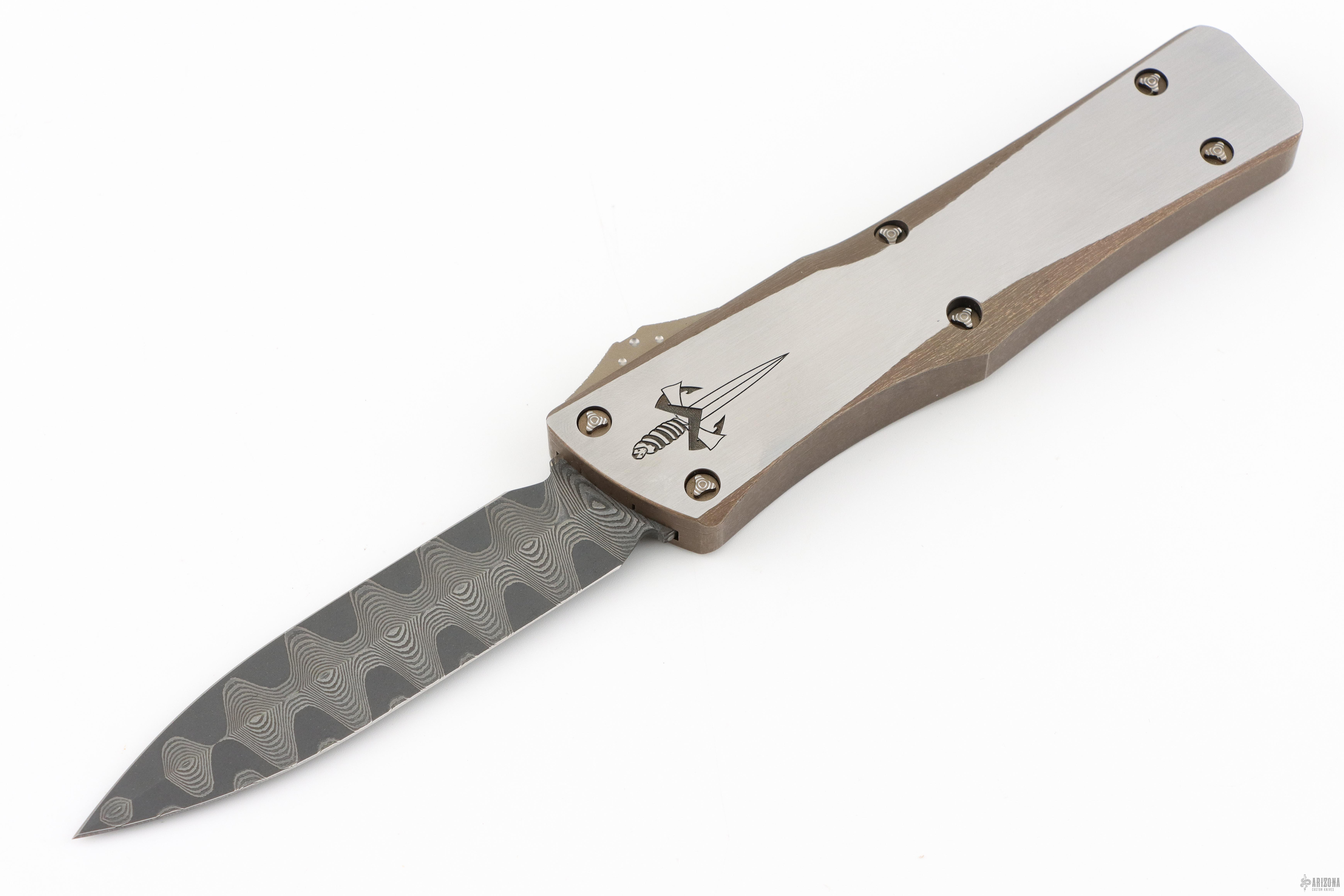 Combat Troodon D/E Spike Grind VF Ladder Pattern Core Damascus - Two ...