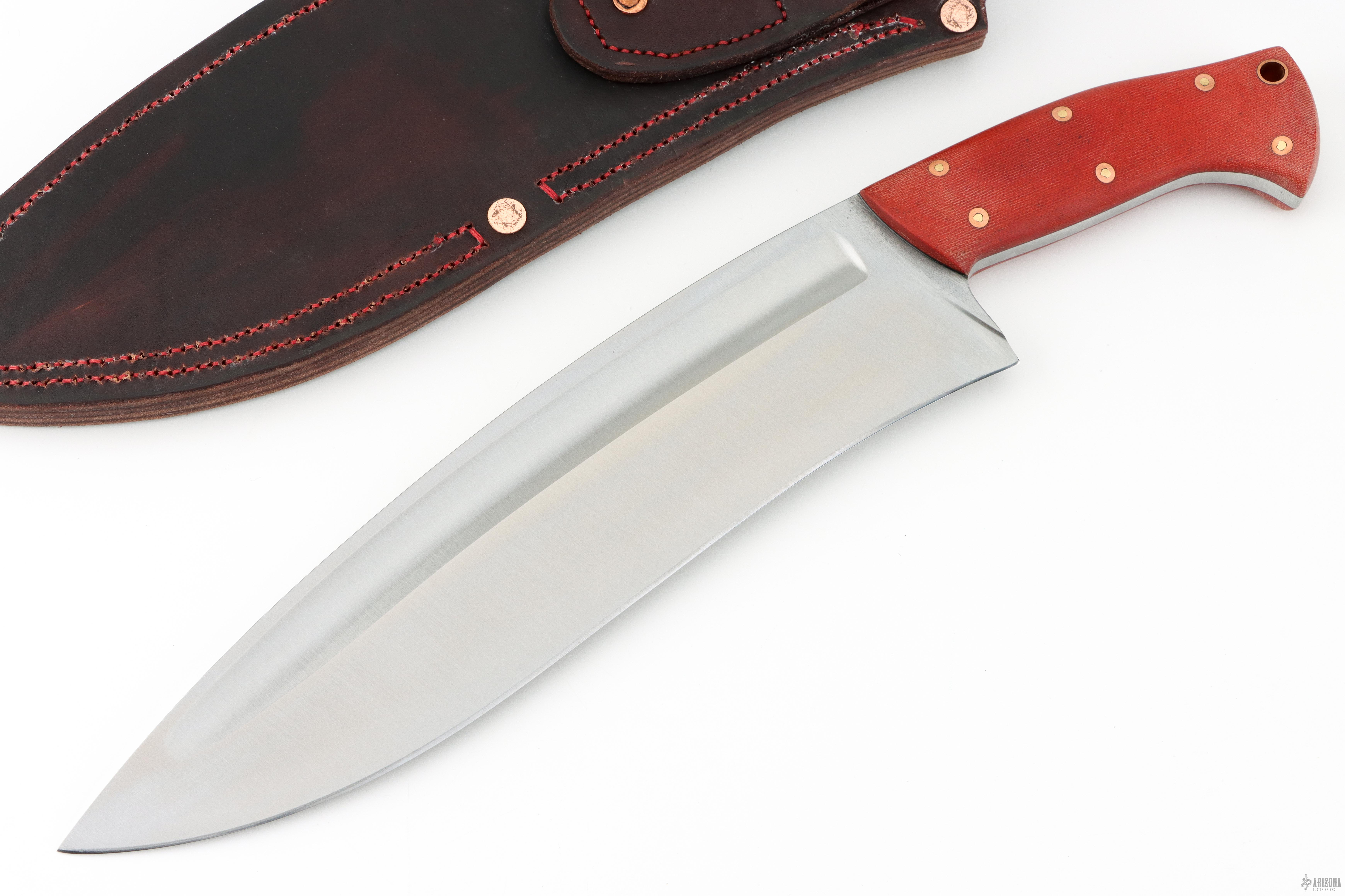 Satin Fullered Chopper - Arizona Custom Knives