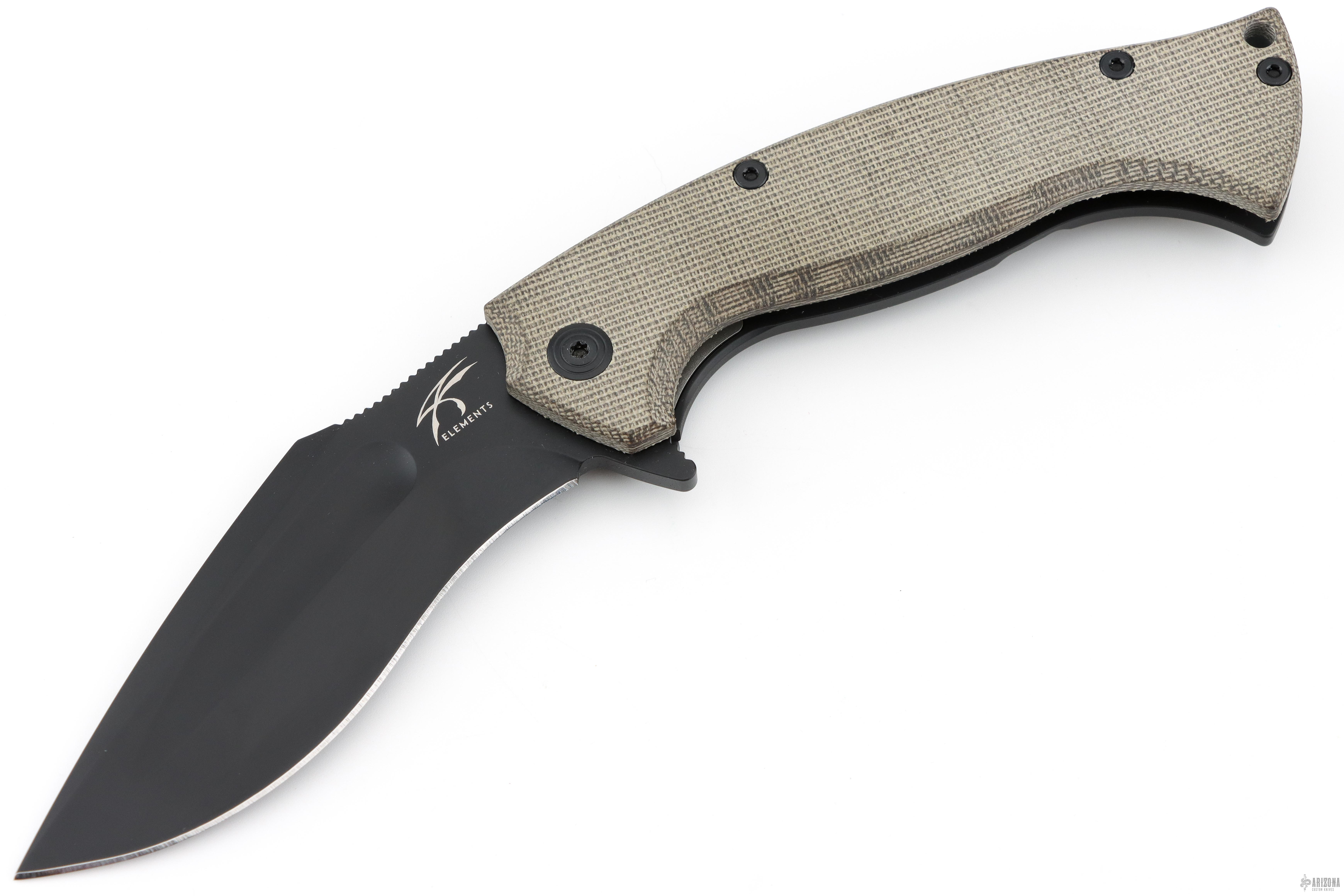 Knight Elements V2 Ultra Kukri Folder - Green Micarta - Arizona Custom ...