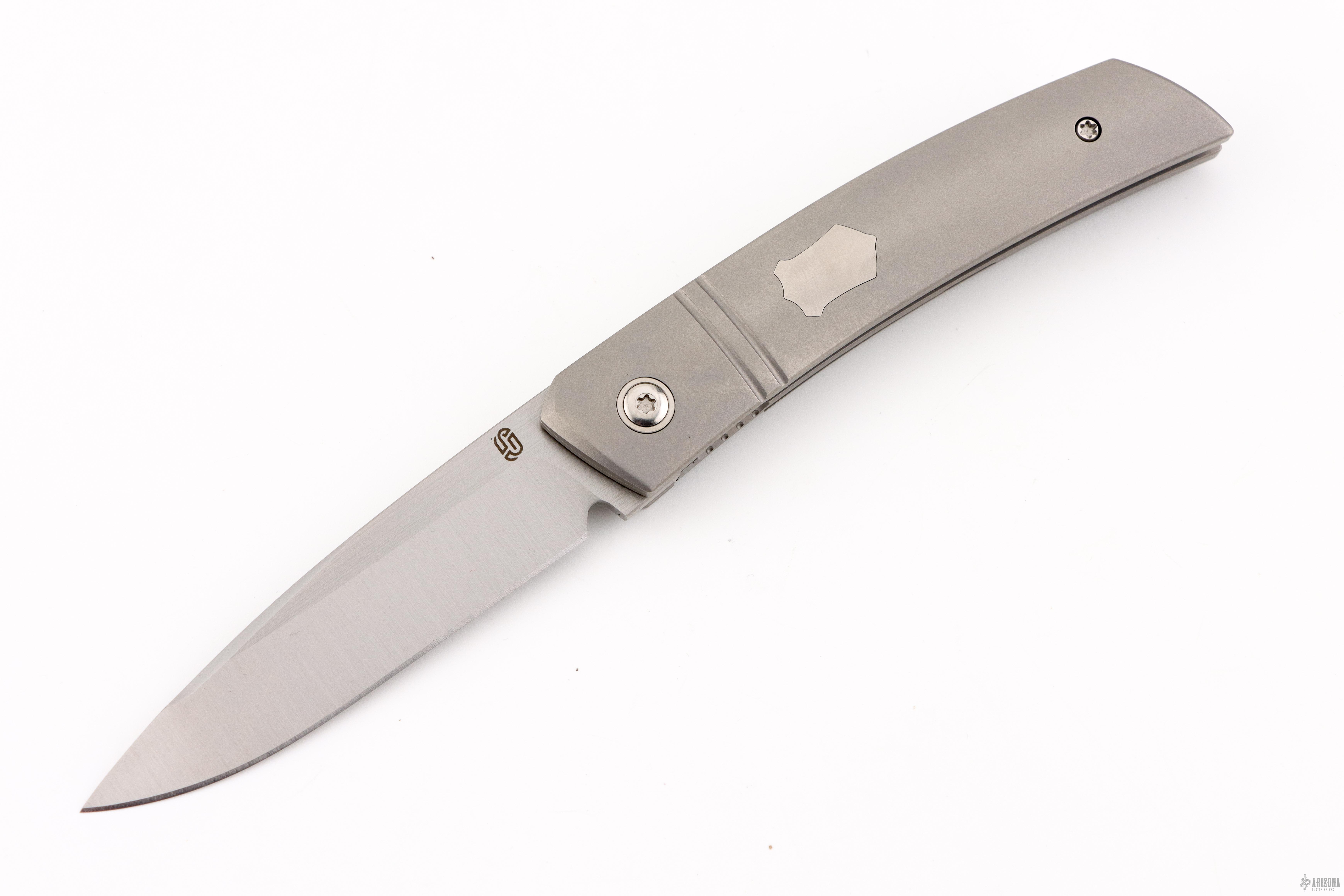 F22 KickStop Flipper Knife, Machine Satin Blade, Titanium Handles ...
