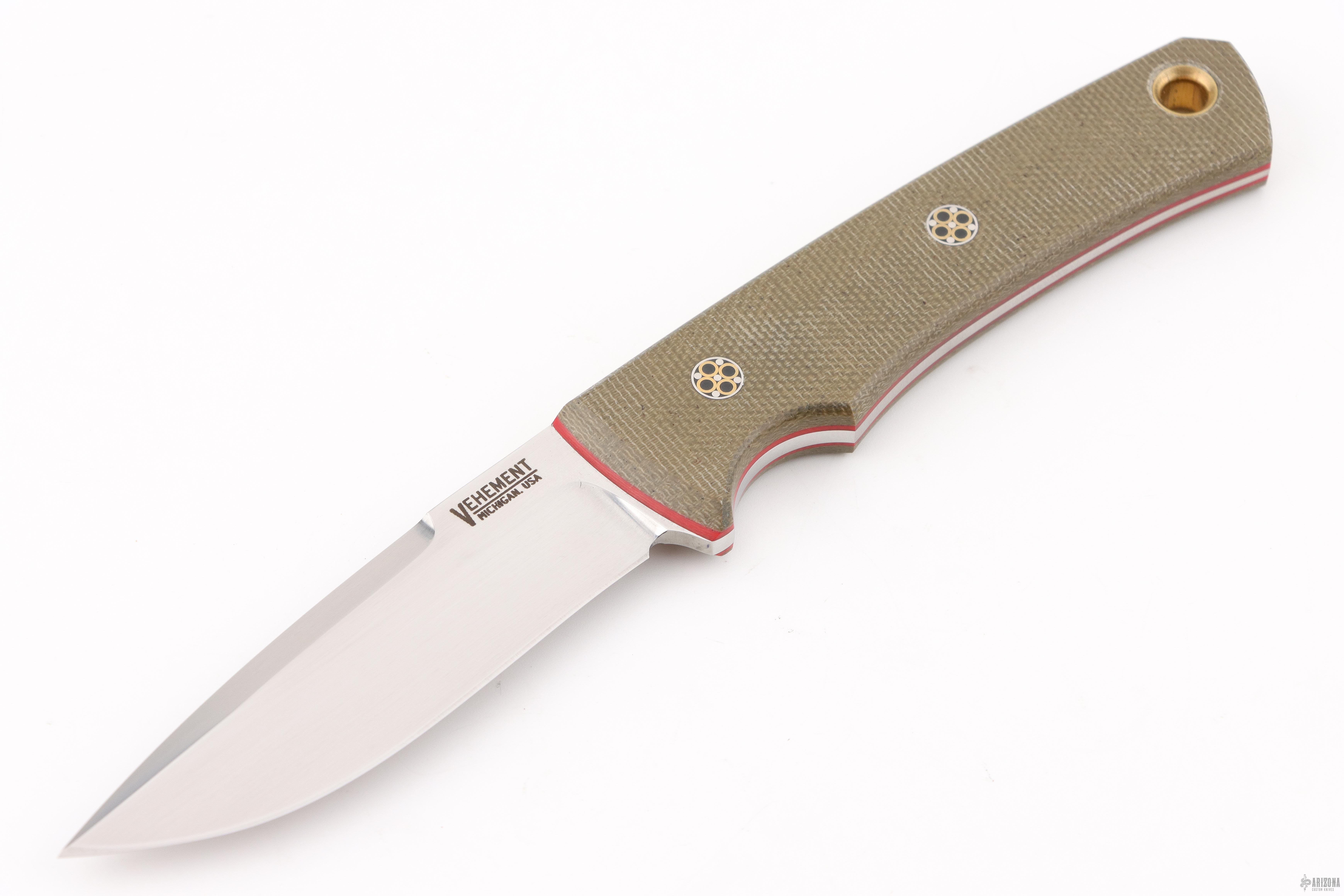 Custom Foreman - OD Green Micarta - Red Liners - Hand Rubbed Finish ...