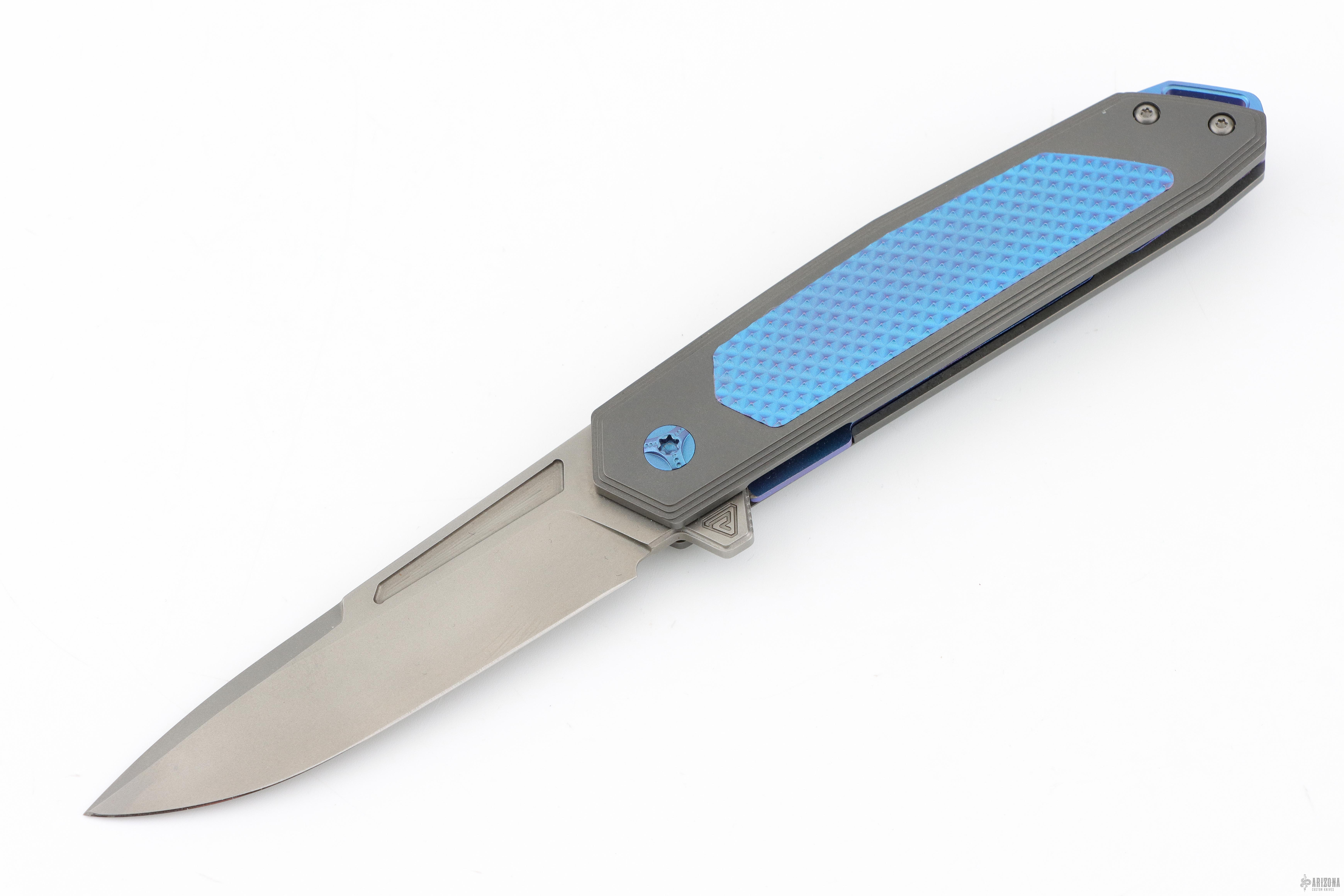 Reflex - Checkered Titanium Inlay - Arizona Custom Knives