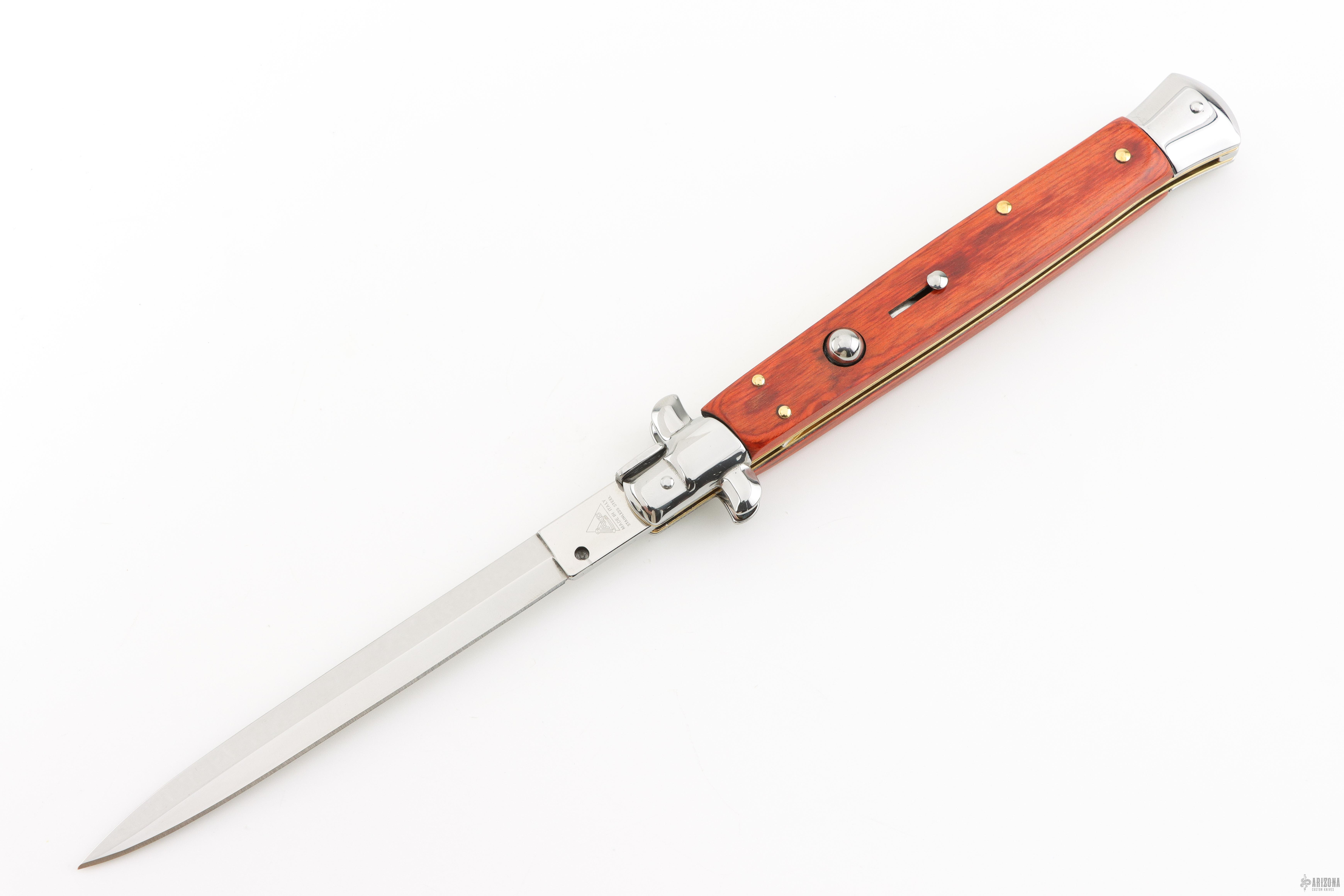 13" Swivel Bolster Auto - Wood - Arizona Custom Knives