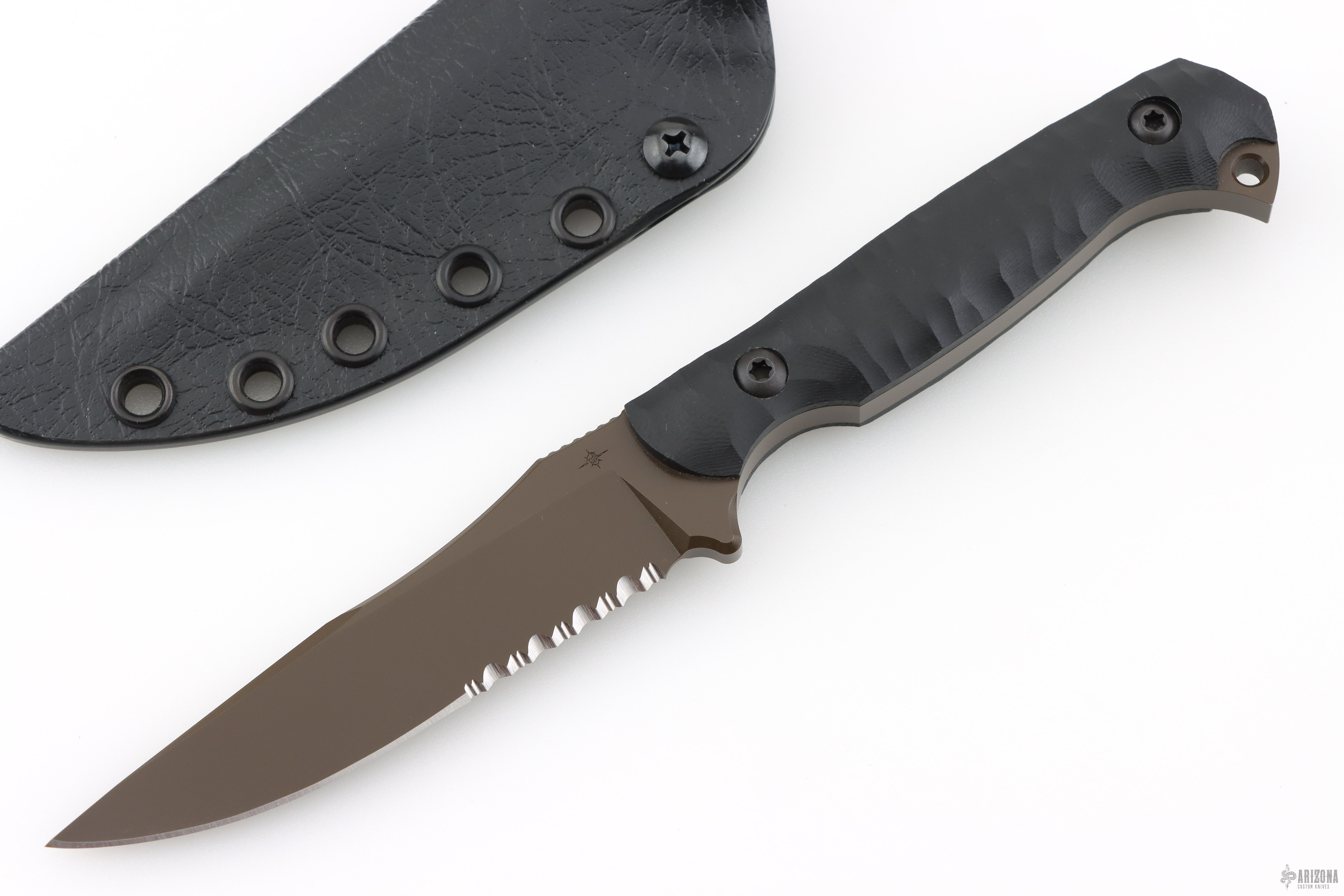The Krypteia - Bronze Serrated - Arizona Custom Knives