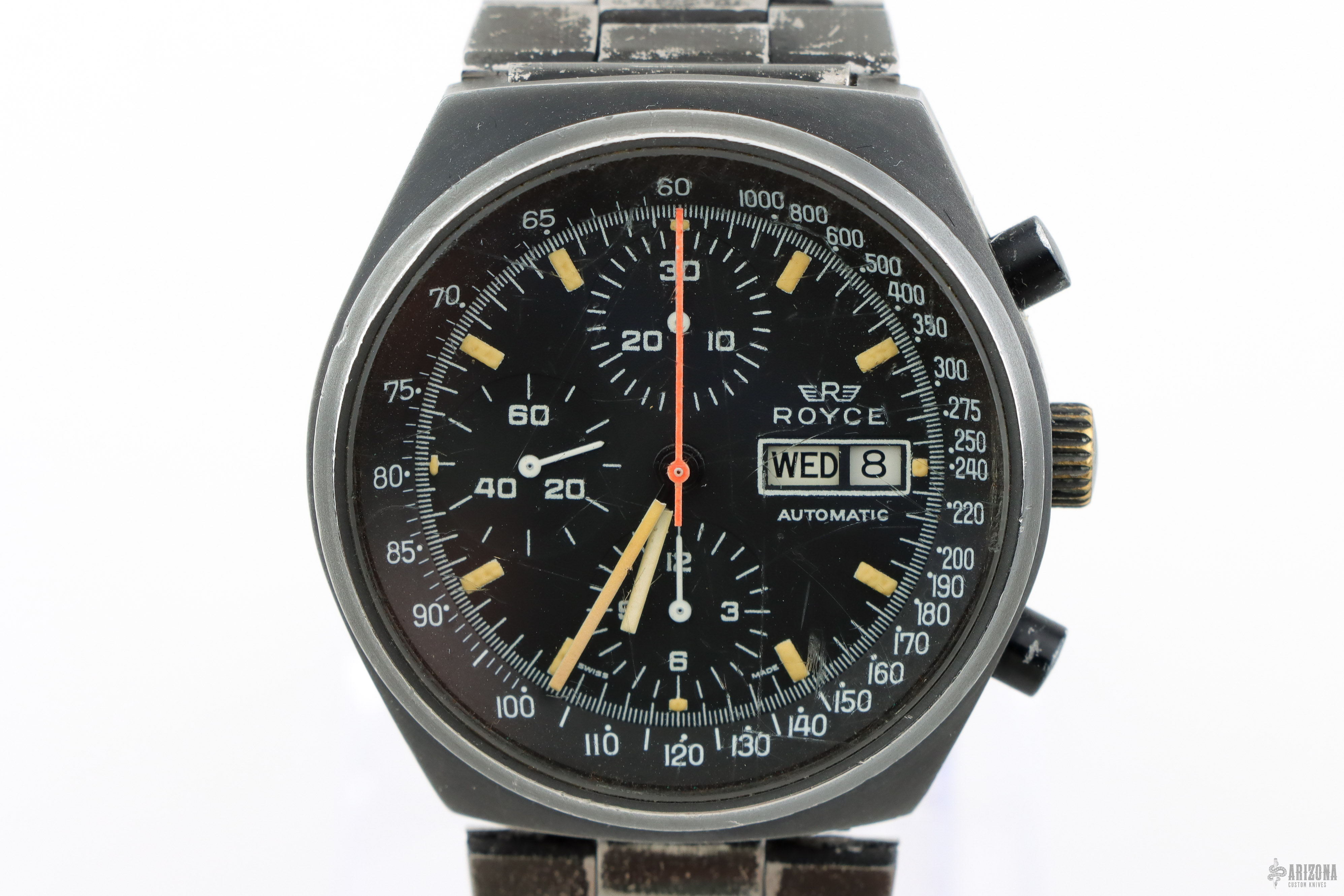 Vintage 1970s Royce Automatic Calendar Chronograph Watch - Arizona ...
