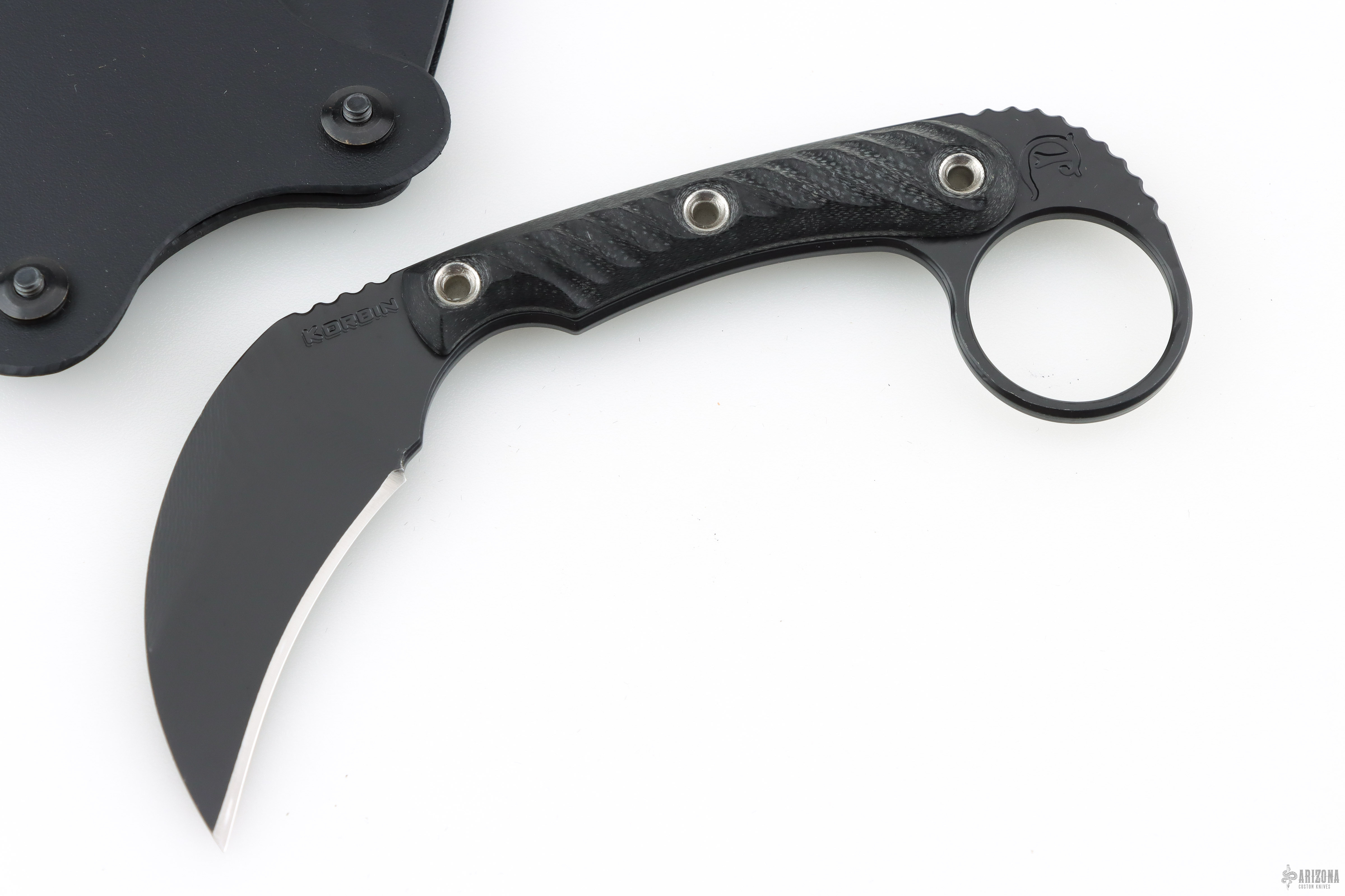 Korbin - Black Textured - Arizona Custom Knives
