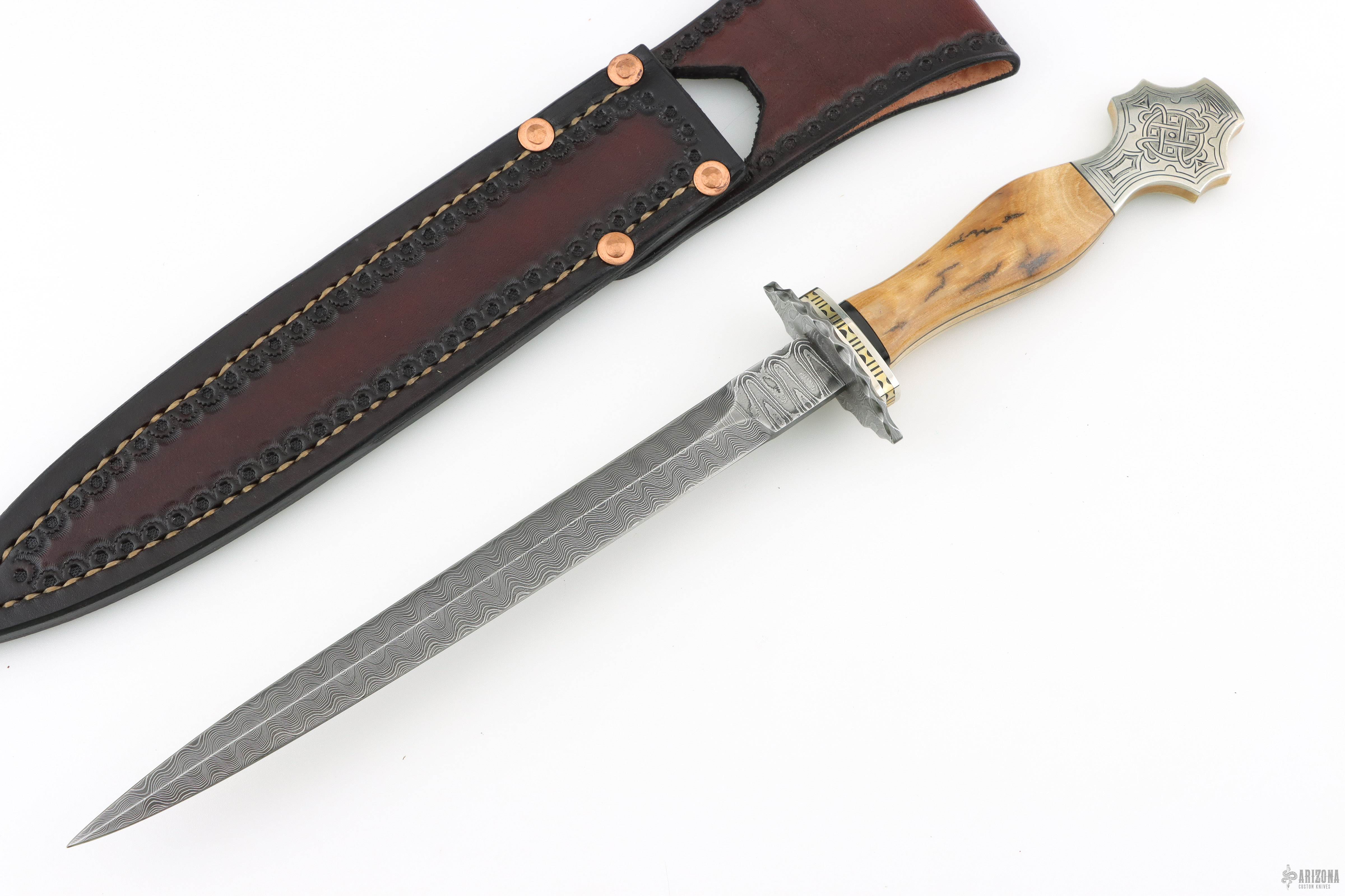 Large Damascus Dagger - One of a Kind - Arizona Custom Knives