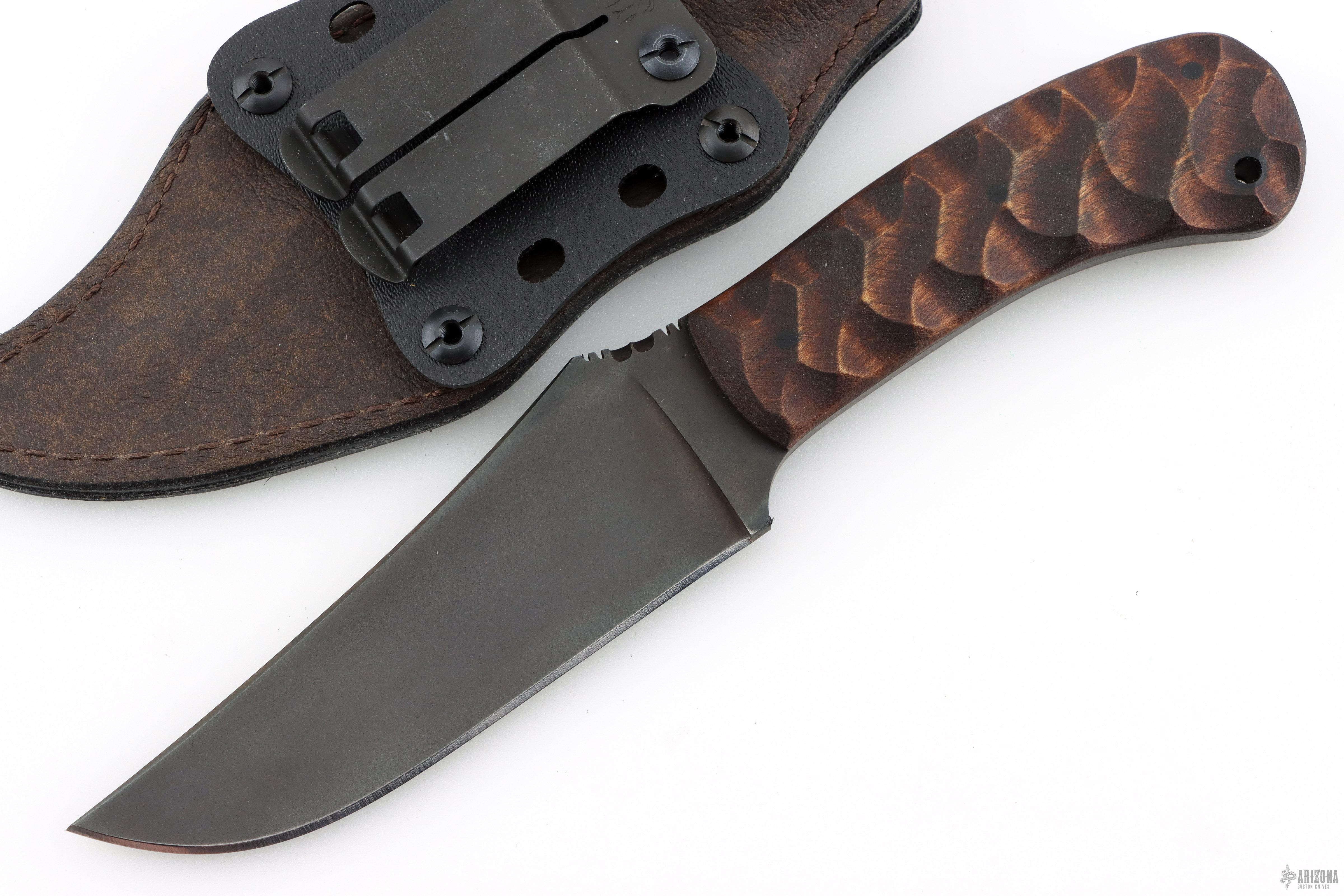 Belt Knife - Sculpted Maple - Arizona Custom Knives