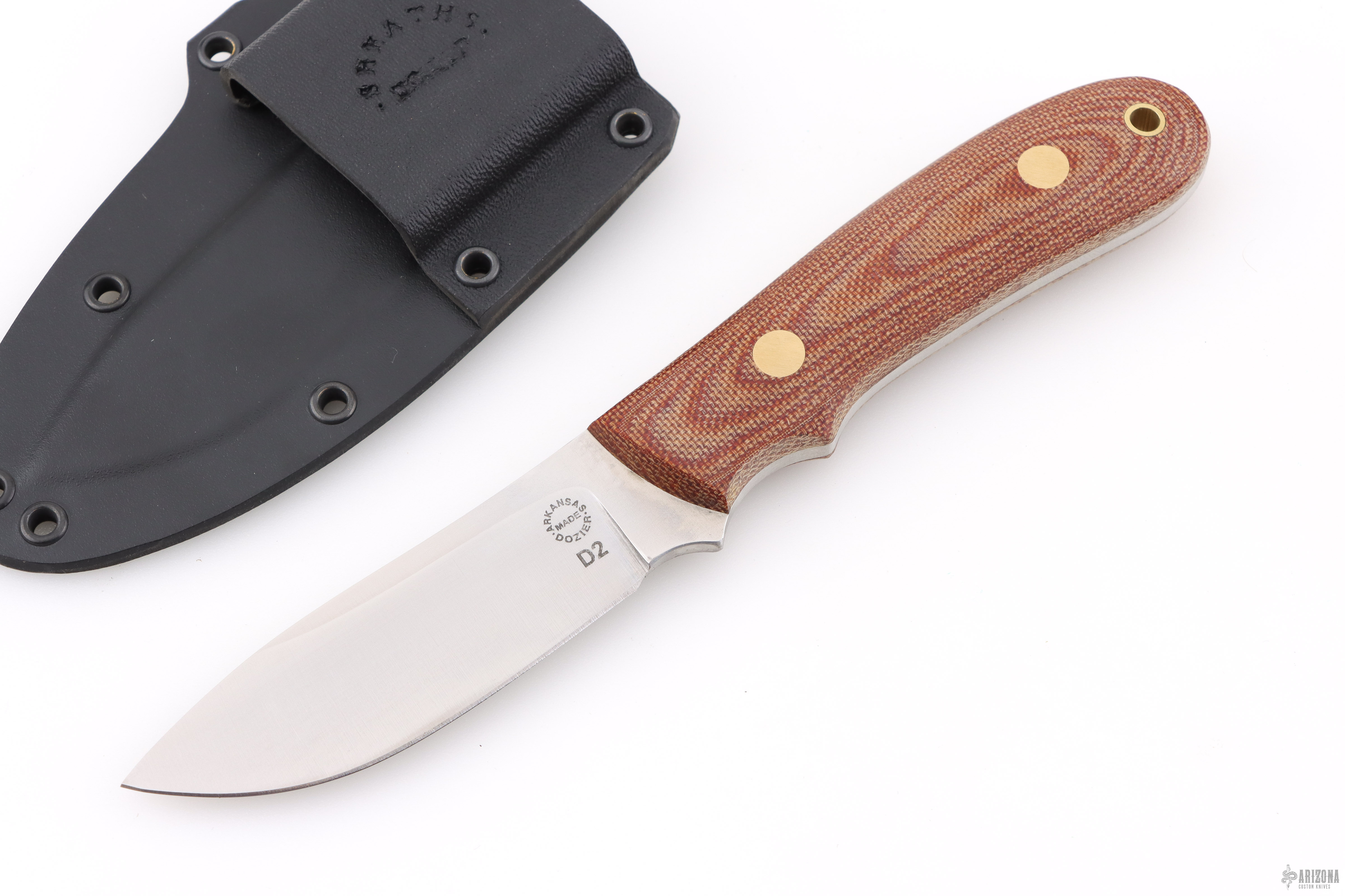 K-2 General Purpose Knife - Natural Canvas Micarta - Arizona Custom Knives