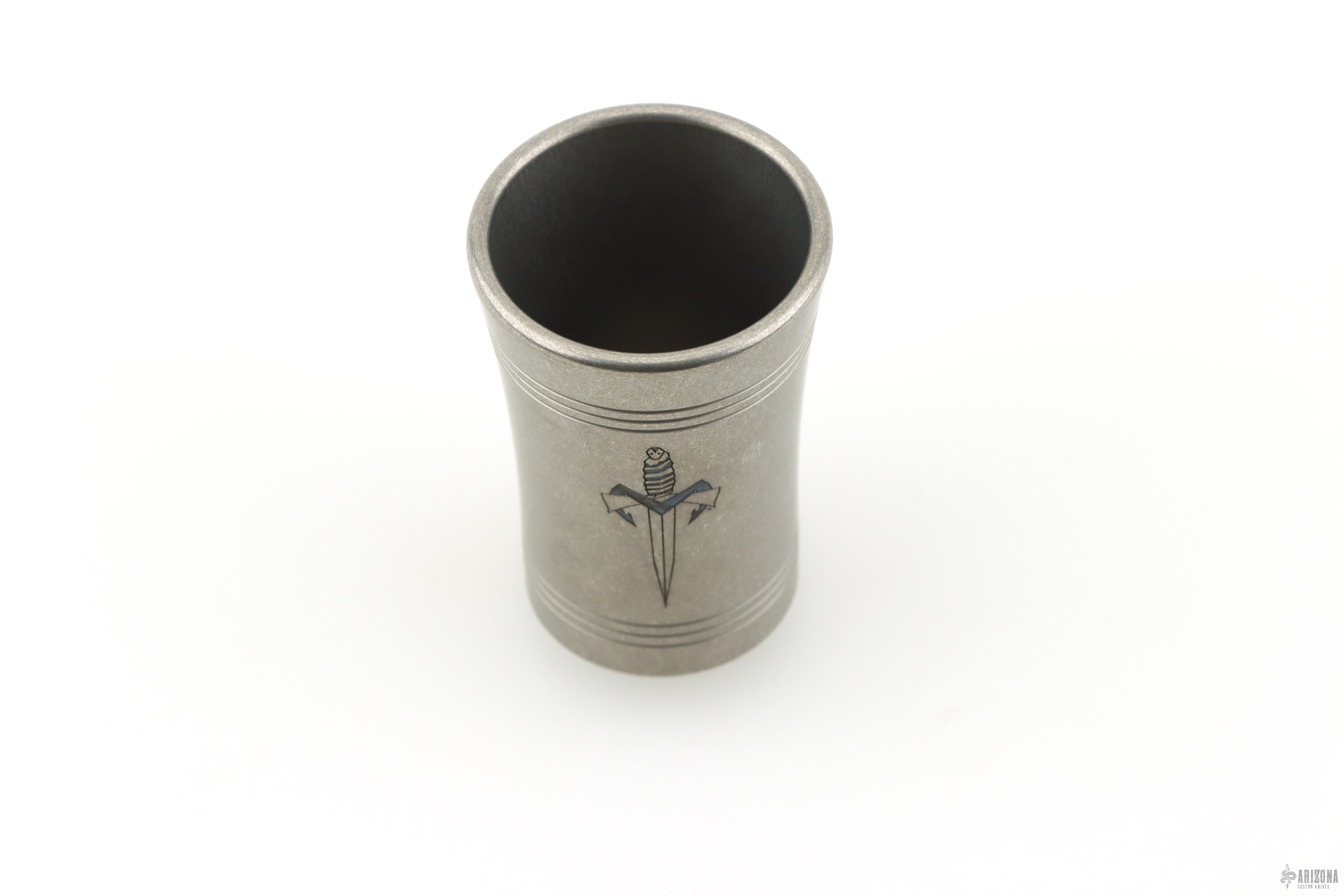 Titanium Shot Glass - Stonewash - Arizona Custom Knives