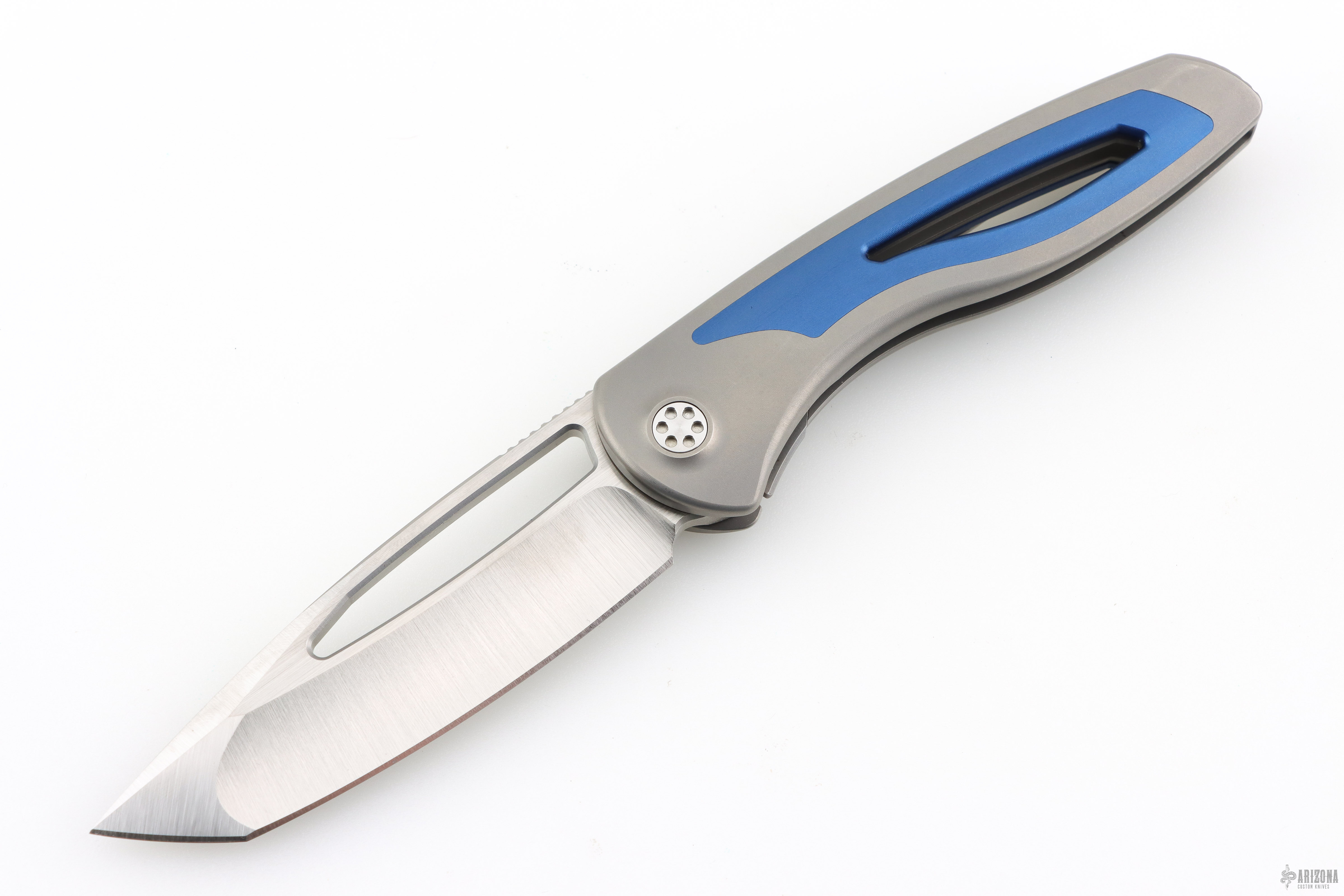 Apex Flipper - Tanto - Grey/Blue - Arizona Custom Knives